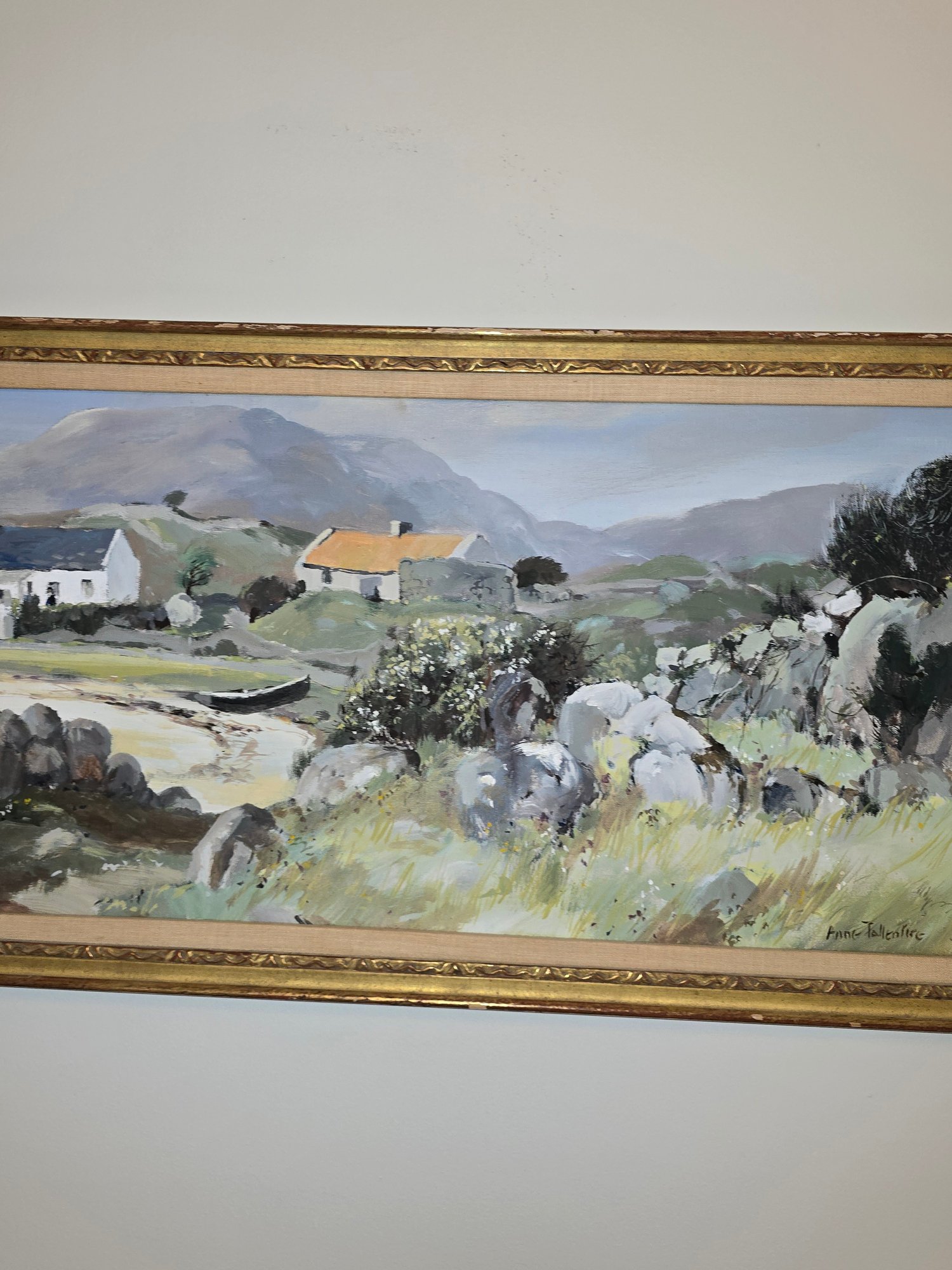 Signed Anne Tallentire C1949, Oil On Canvas Painting Of Cottage In ...