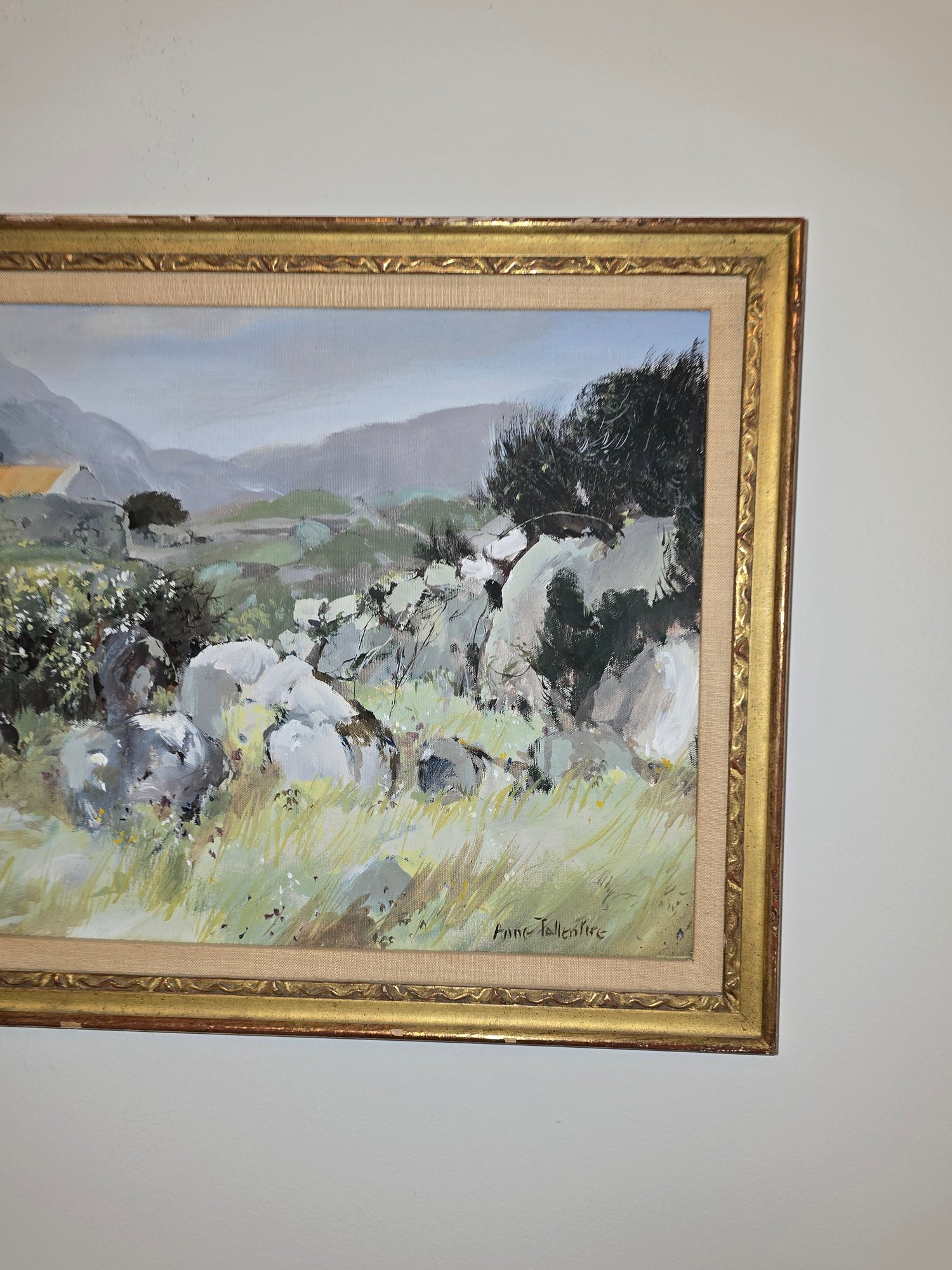 Signed Anne Tallentire C1949, Oil On Canvas Painting Of Cottage In ...