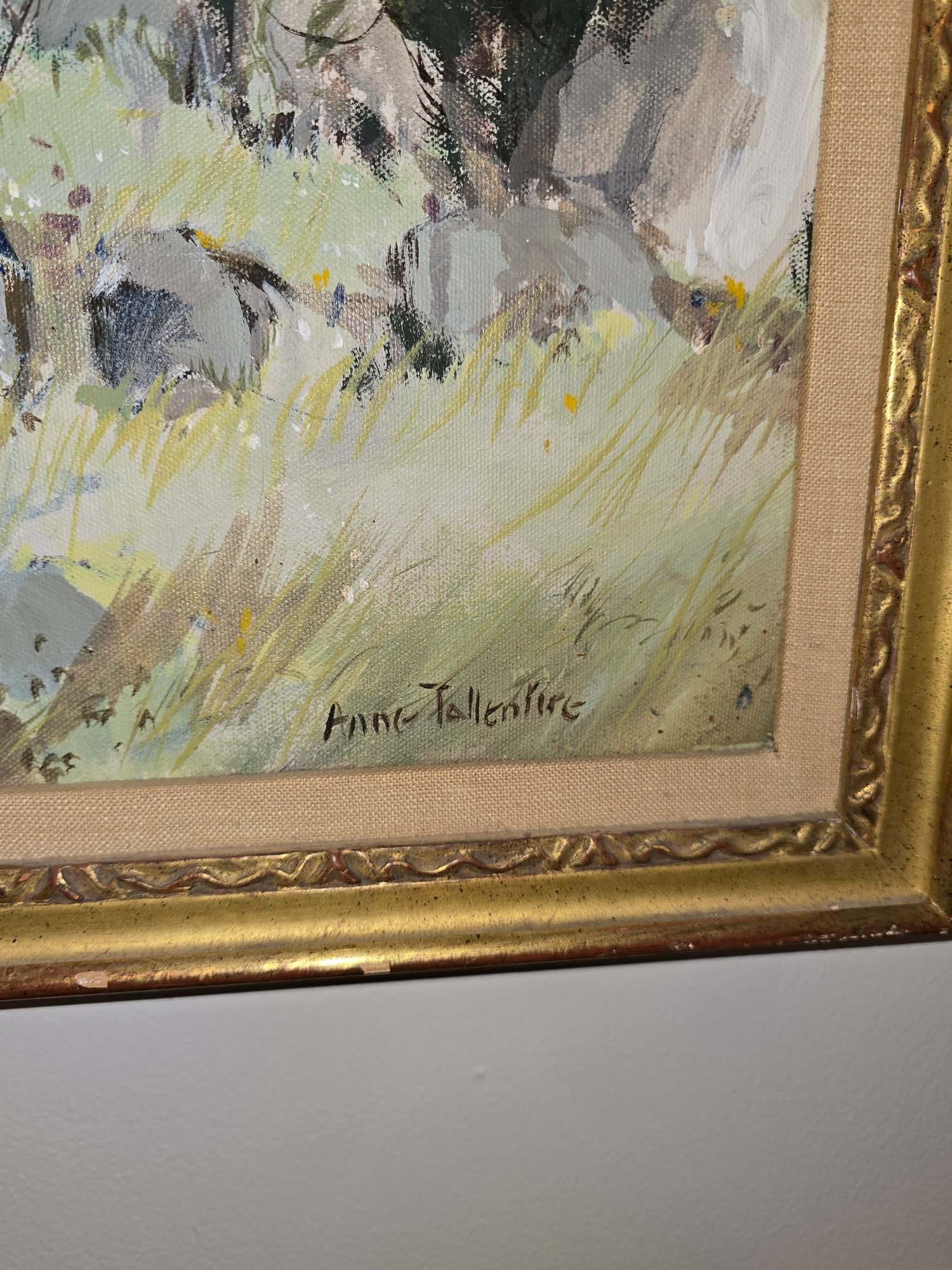 Signed Anne Tallentire C1949, Oil On Canvas Painting Of Cottage In ...