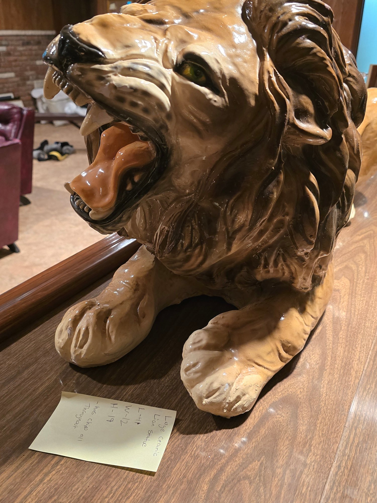 Large Ceramic Lion Statue #75640 | Auctionninja.com