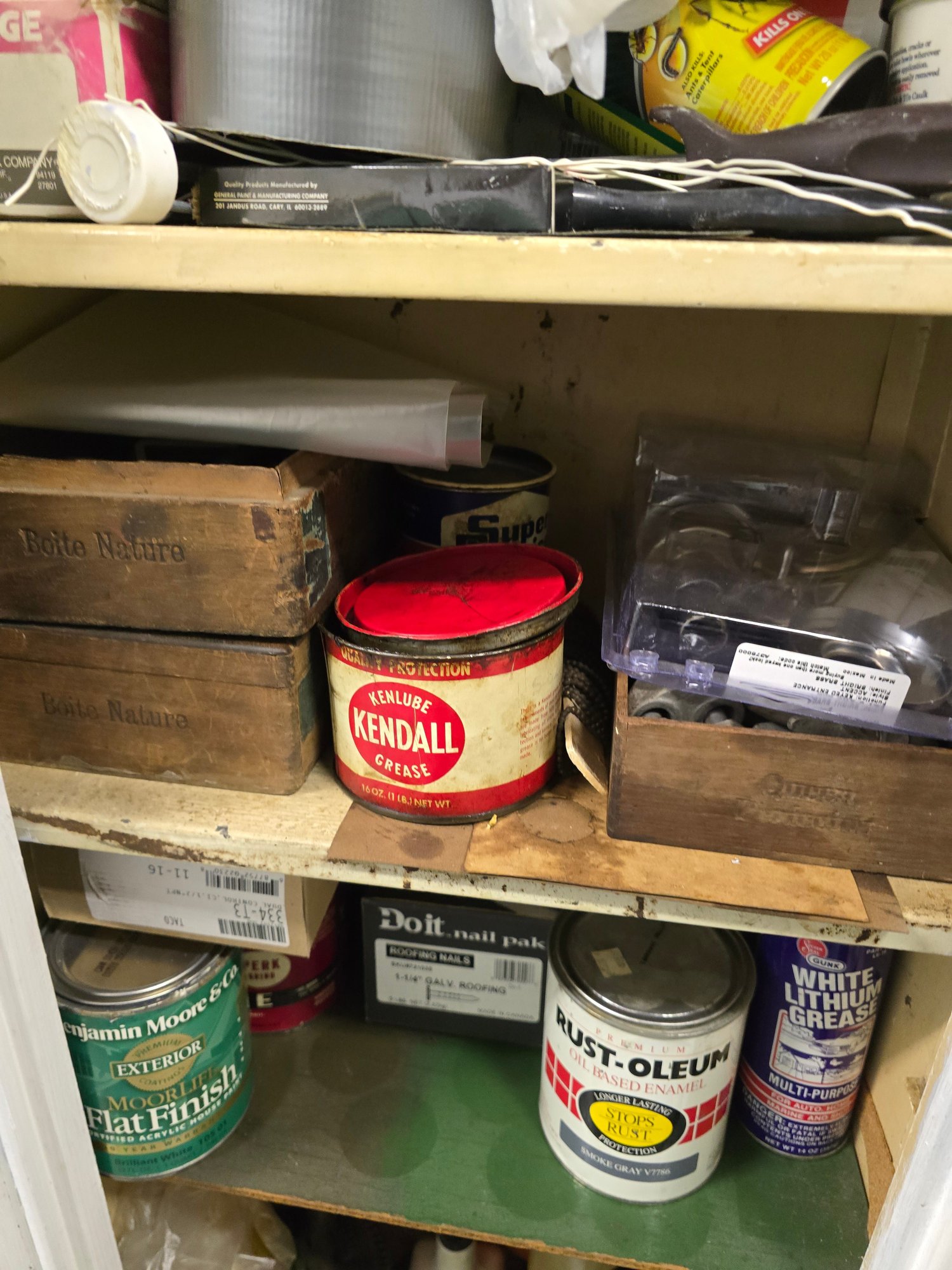 Large Assorted Item Utility Closet Lot Mixed Oils, Tools, Hardware ...
