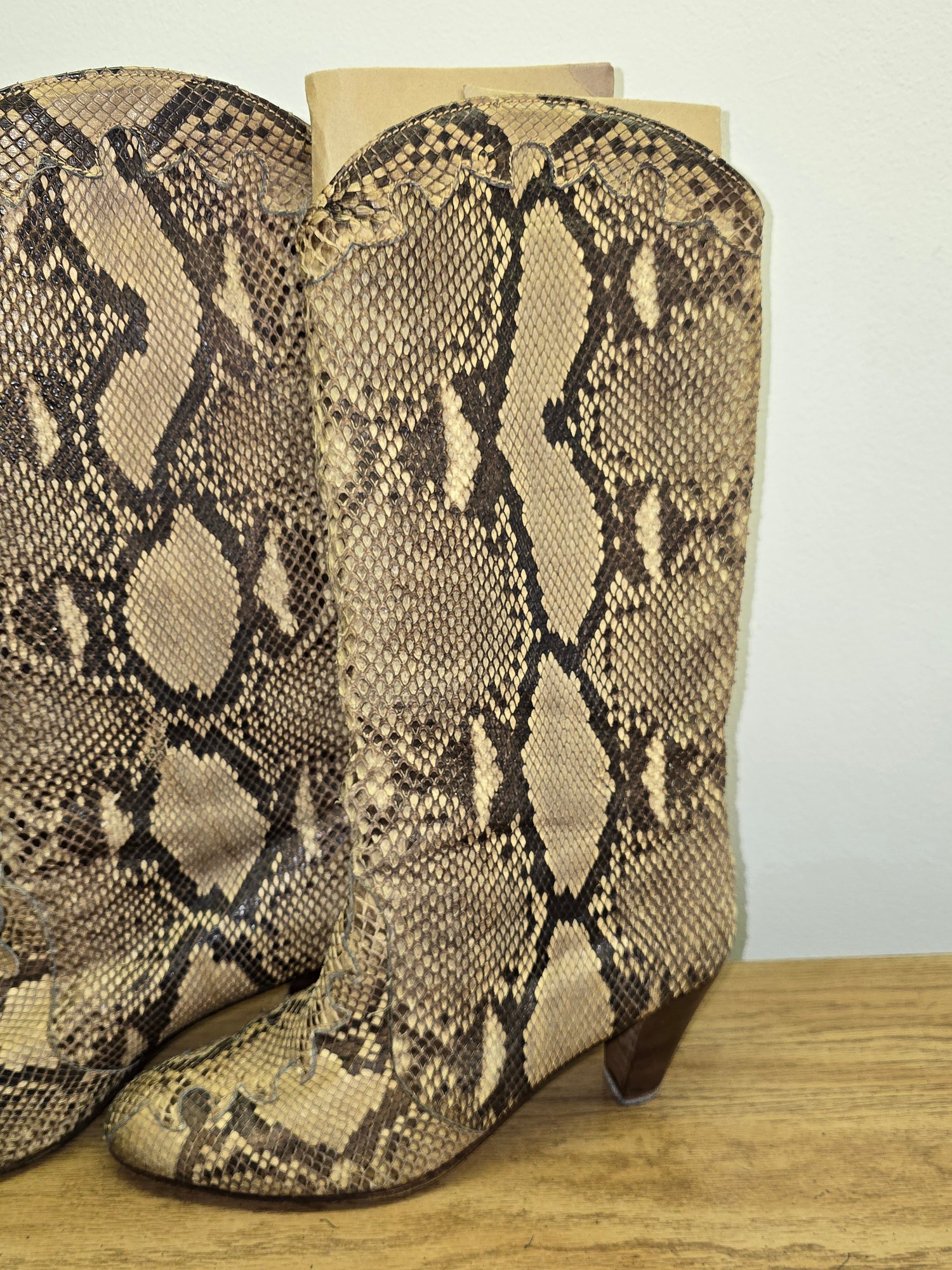 VTG Pair Of Sebastian Snakeskin Boots, Size 40.5 #75977 | Auctionninja.com