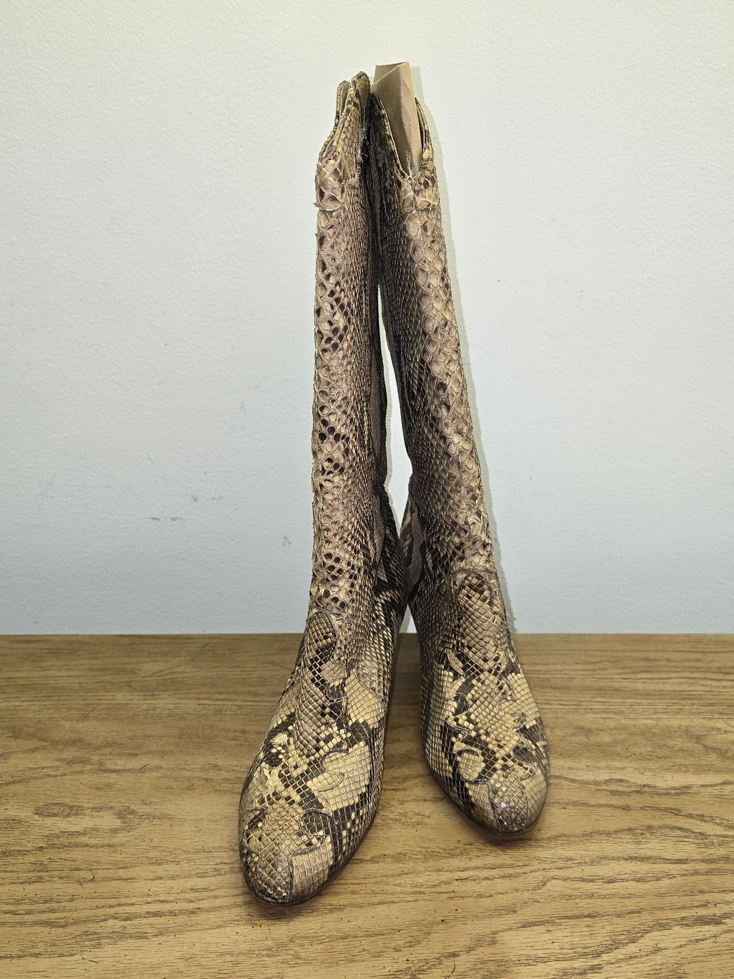 VTG Pair Of Sebastian Snakeskin Boots, Size 40.5 #75977 | Auctionninja.com