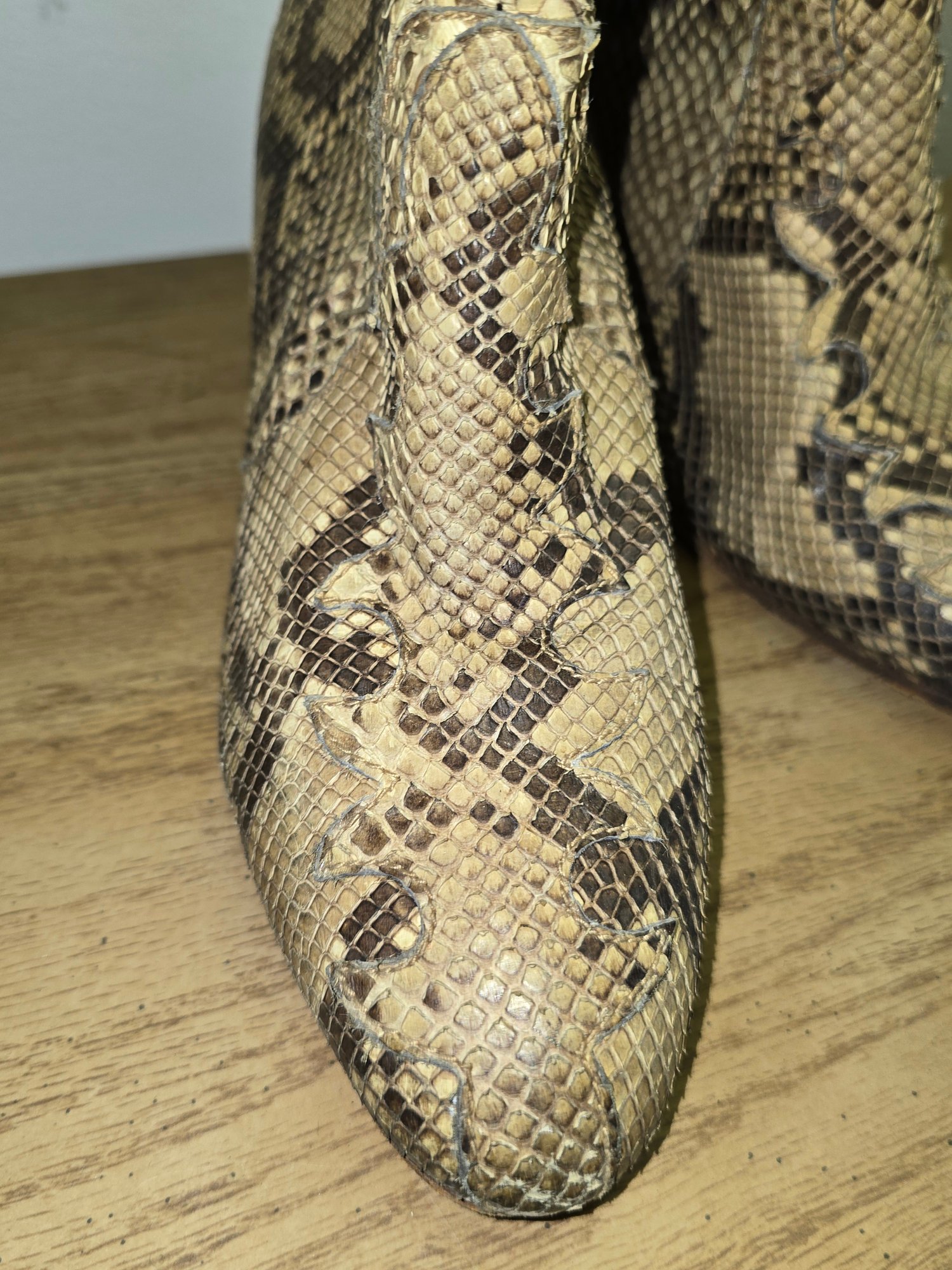 VTG Pair Of Sebastian Snakeskin Boots, Size 40.5 #75977 | Auctionninja.com
