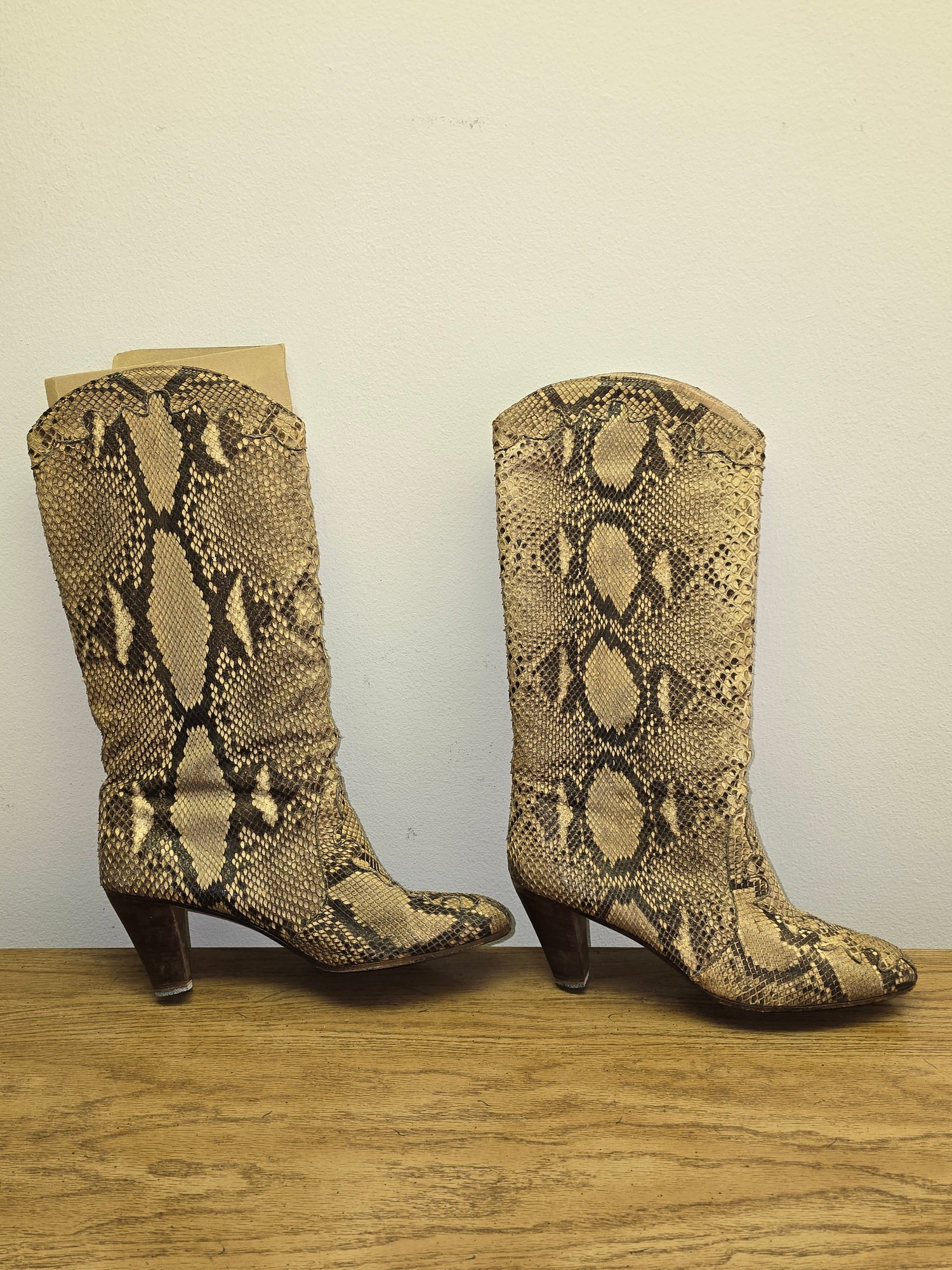 VTG Pair Of Sebastian Snakeskin Boots, Size 40.5 #75977 | Auctionninja.com