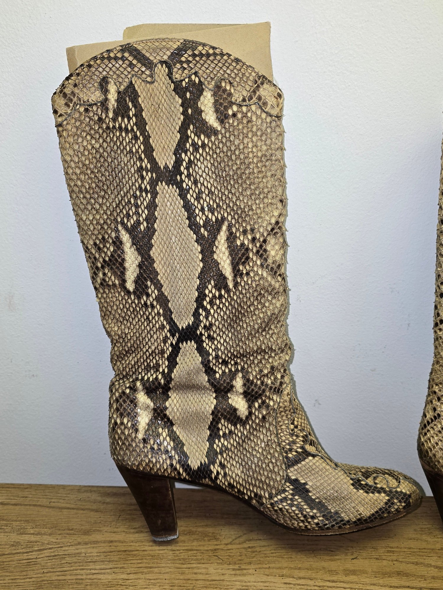 VTG Pair Of Sebastian Snakeskin Boots, Size 40.5 #75977 | Auctionninja.com