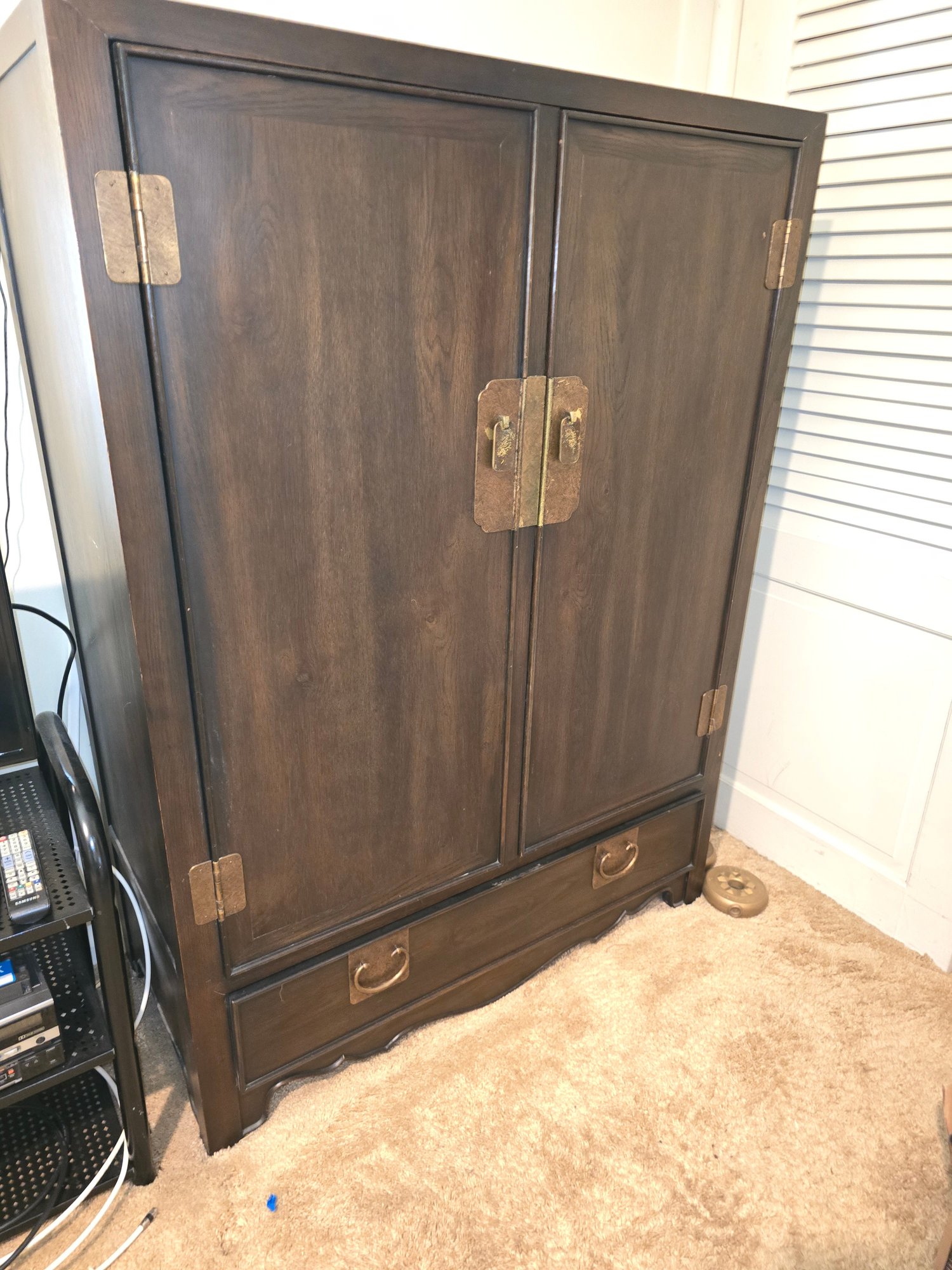 MCM John Stuart Armoire With Metal Hardware #76653 | Auctionninja.com