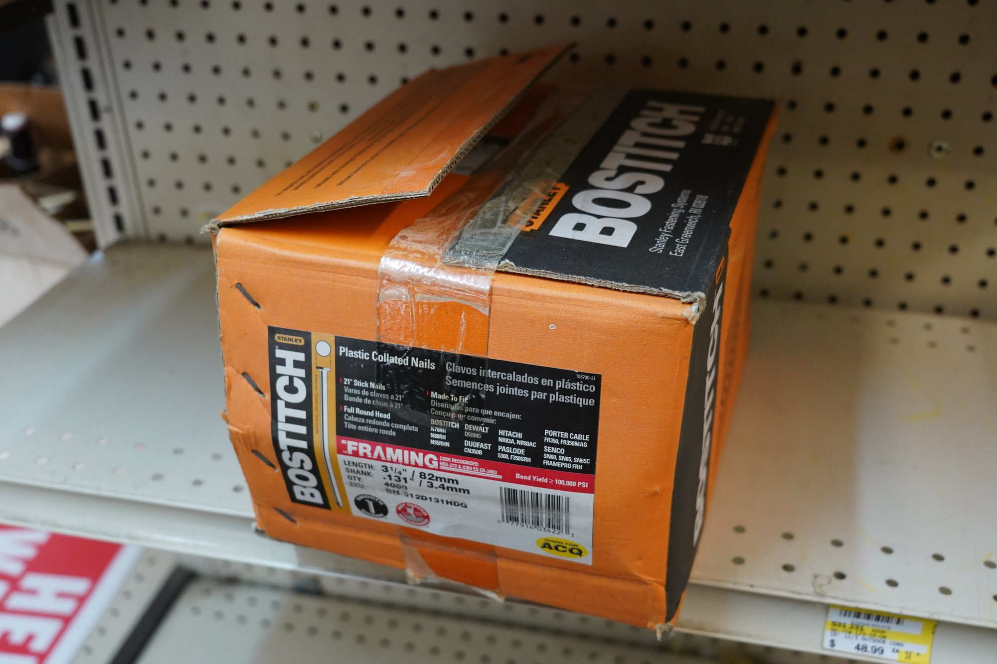 New Open Box BOSTITCH Plastic Collated Nails #59544 | Auctionninja.com
