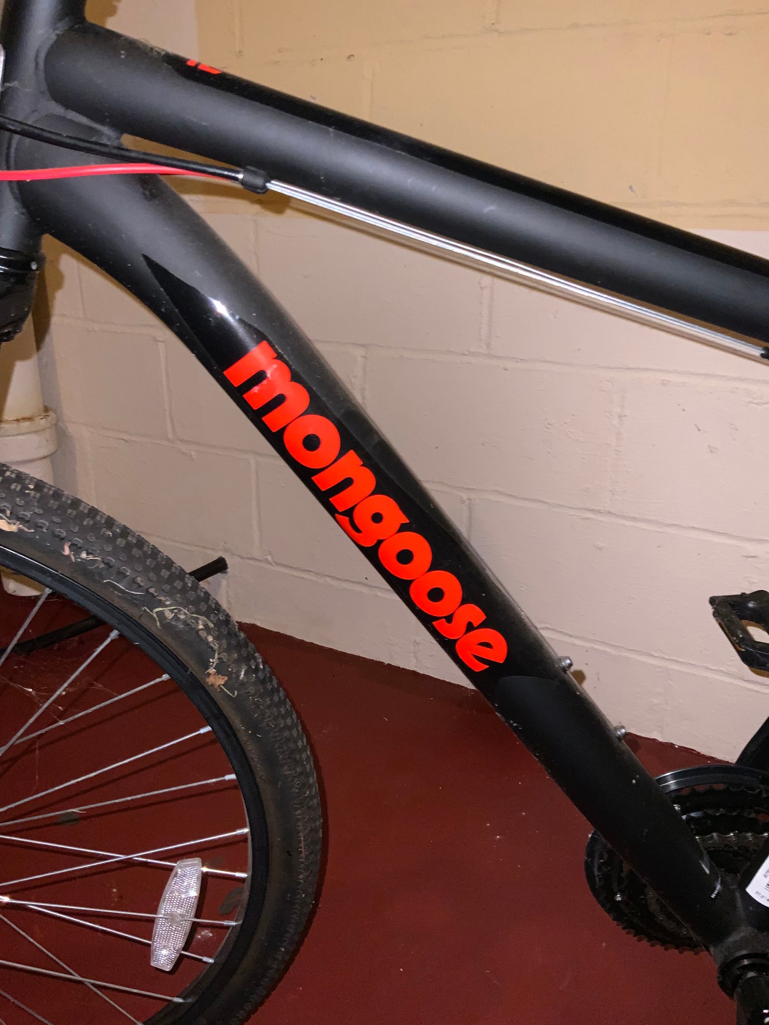 Mongoose Mountain Bike In Black And Orange Color With 26.5 Inch Wheels ...