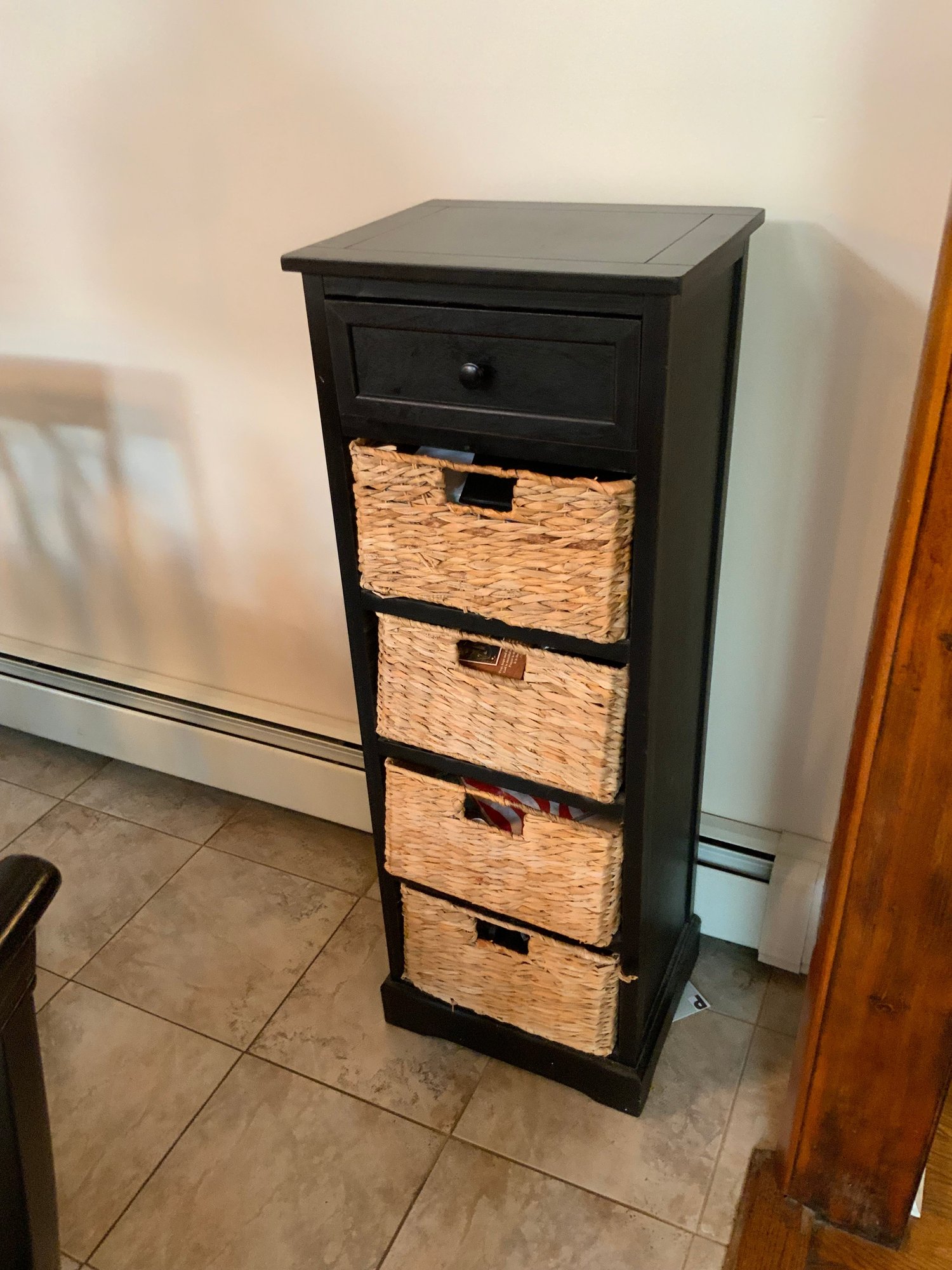 Single Drawer 4 Tier Basket Cabinet Storage Piece #69489 | Auctionninja.com