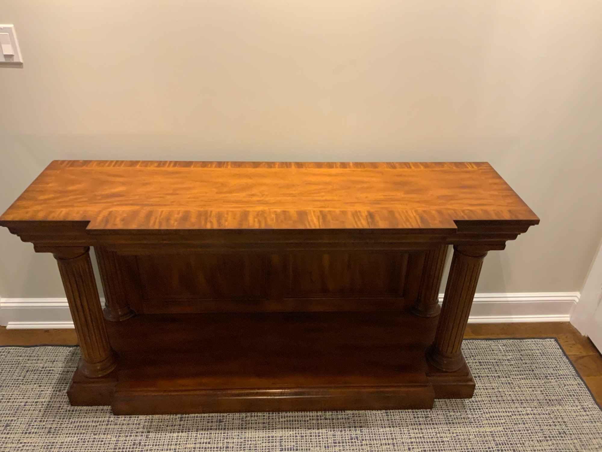 Sherrill Classical Mahogany Console Petticoat Table With Columns #59287 ...