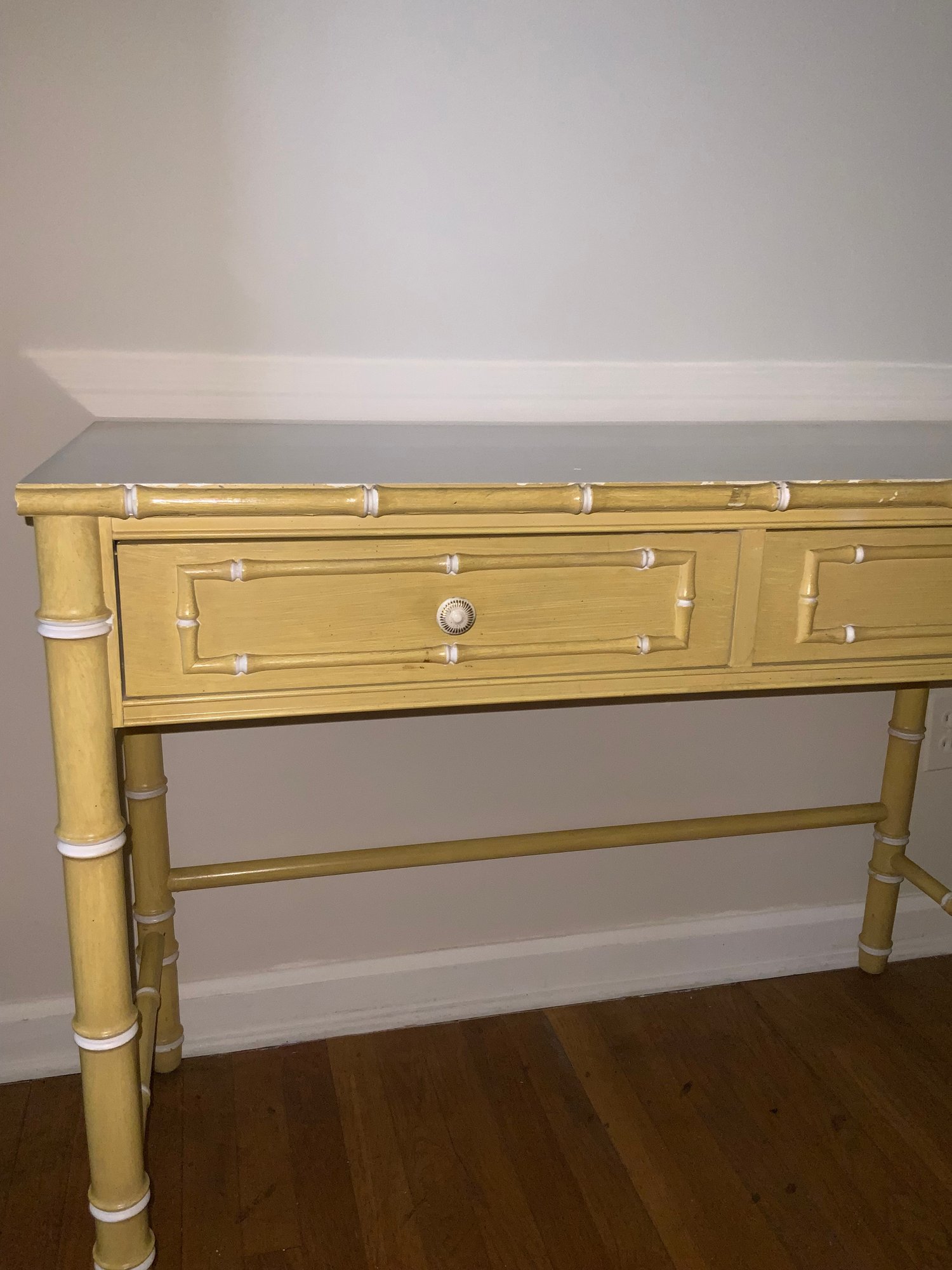 Thomasville Yellow Wooden Desk With Matching Chair #70729 ...