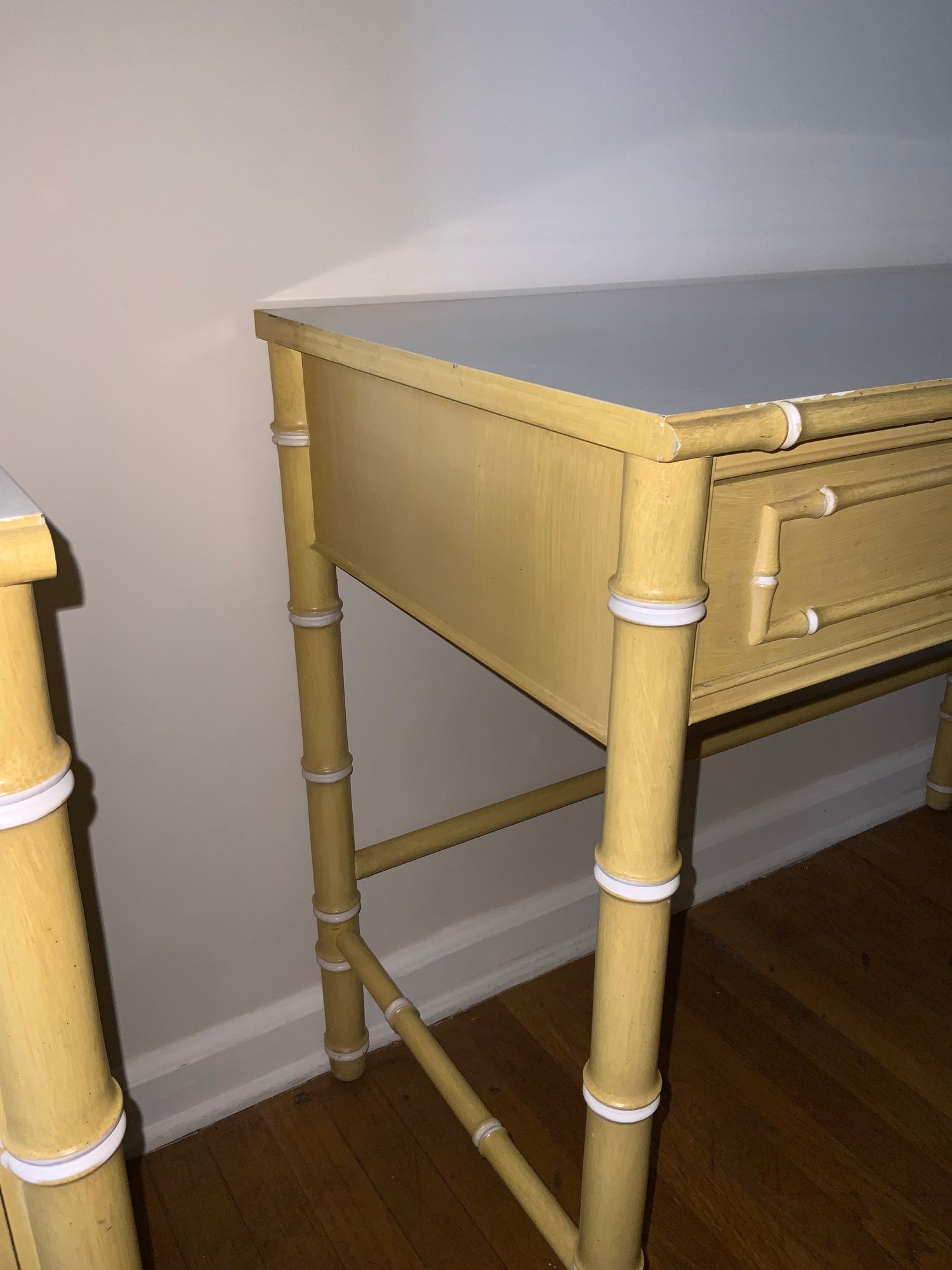 Thomasville Yellow Wooden Desk With Matching Chair #70729 ...