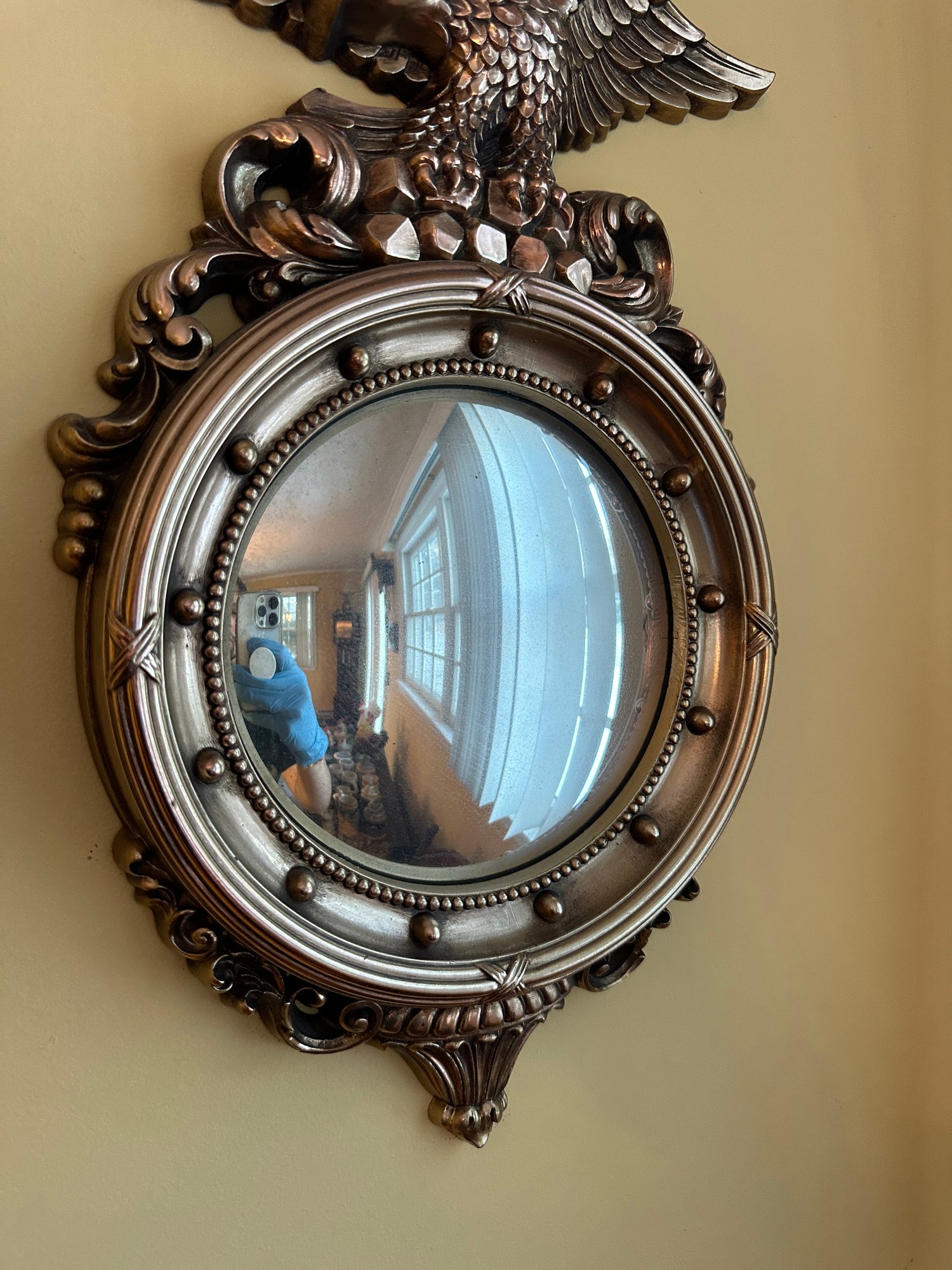 Mini Vintage Syroco Eagle Convex Mirror Made In USA #19961 ...