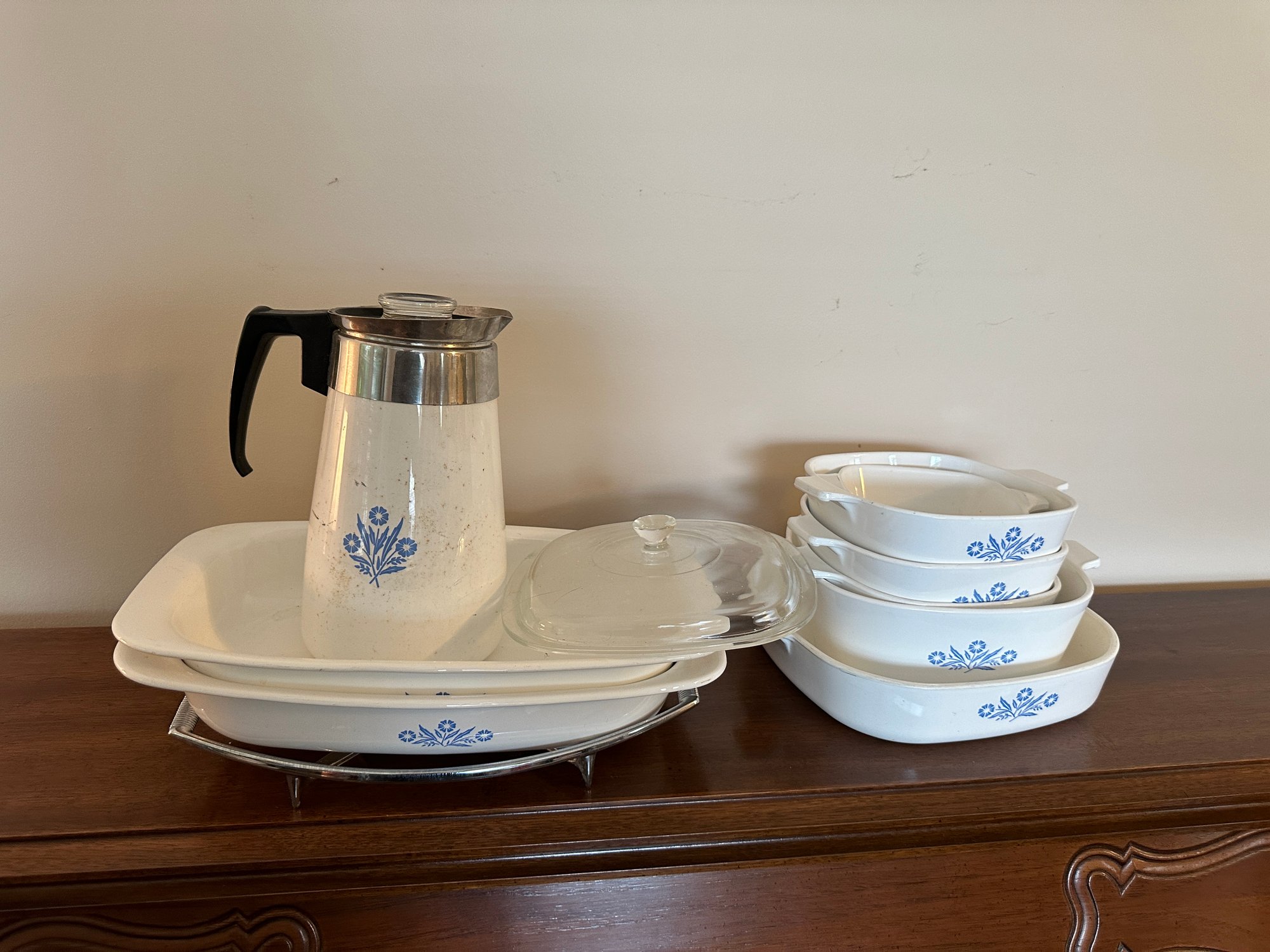 Large Stunning Vintage Corning Ware Blue Cornflower Cooking Sets #10885 ...