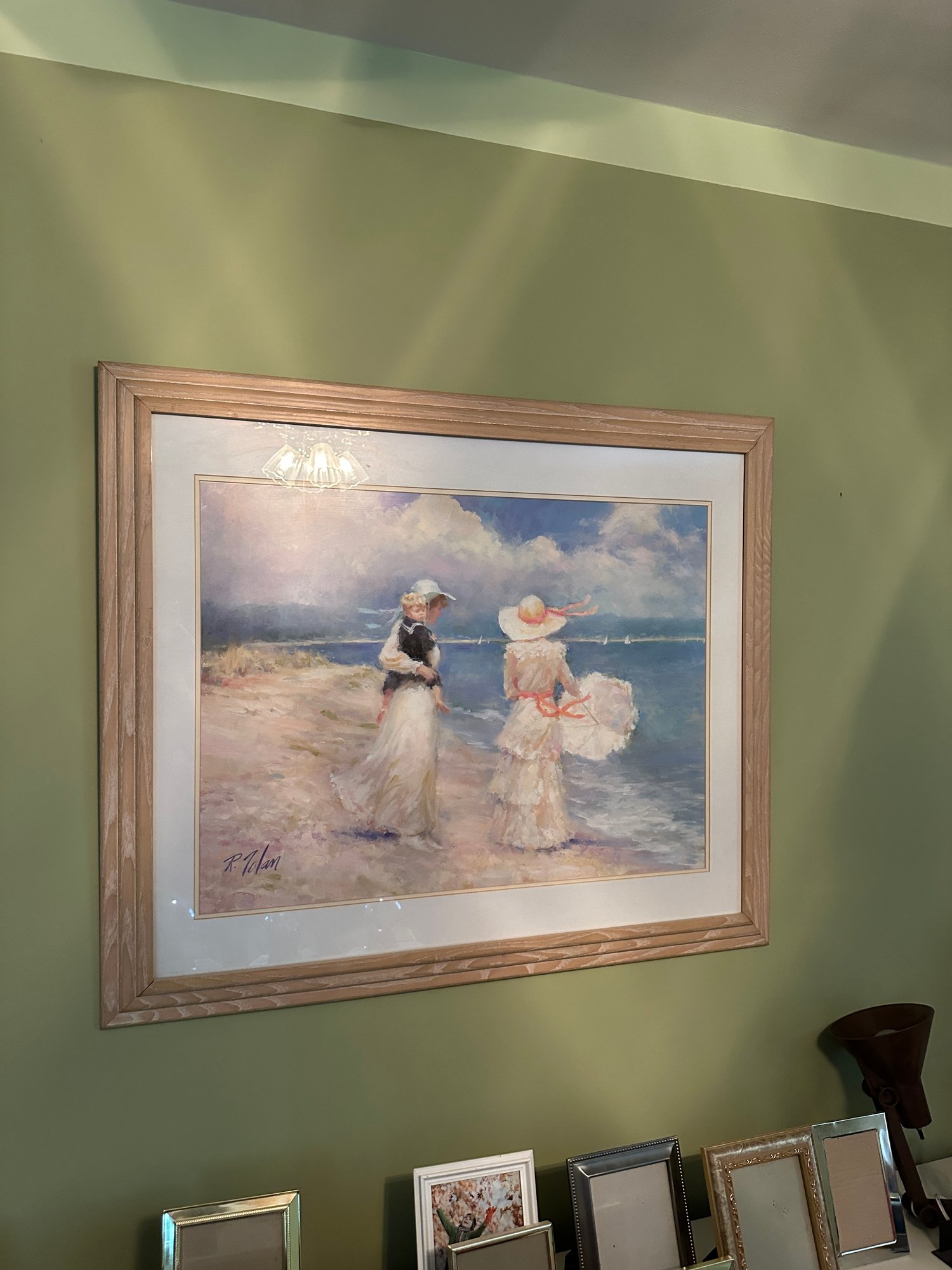 Victorian Ladies At Seashore Beach Scene Watercolor Print By R. Tolan ...