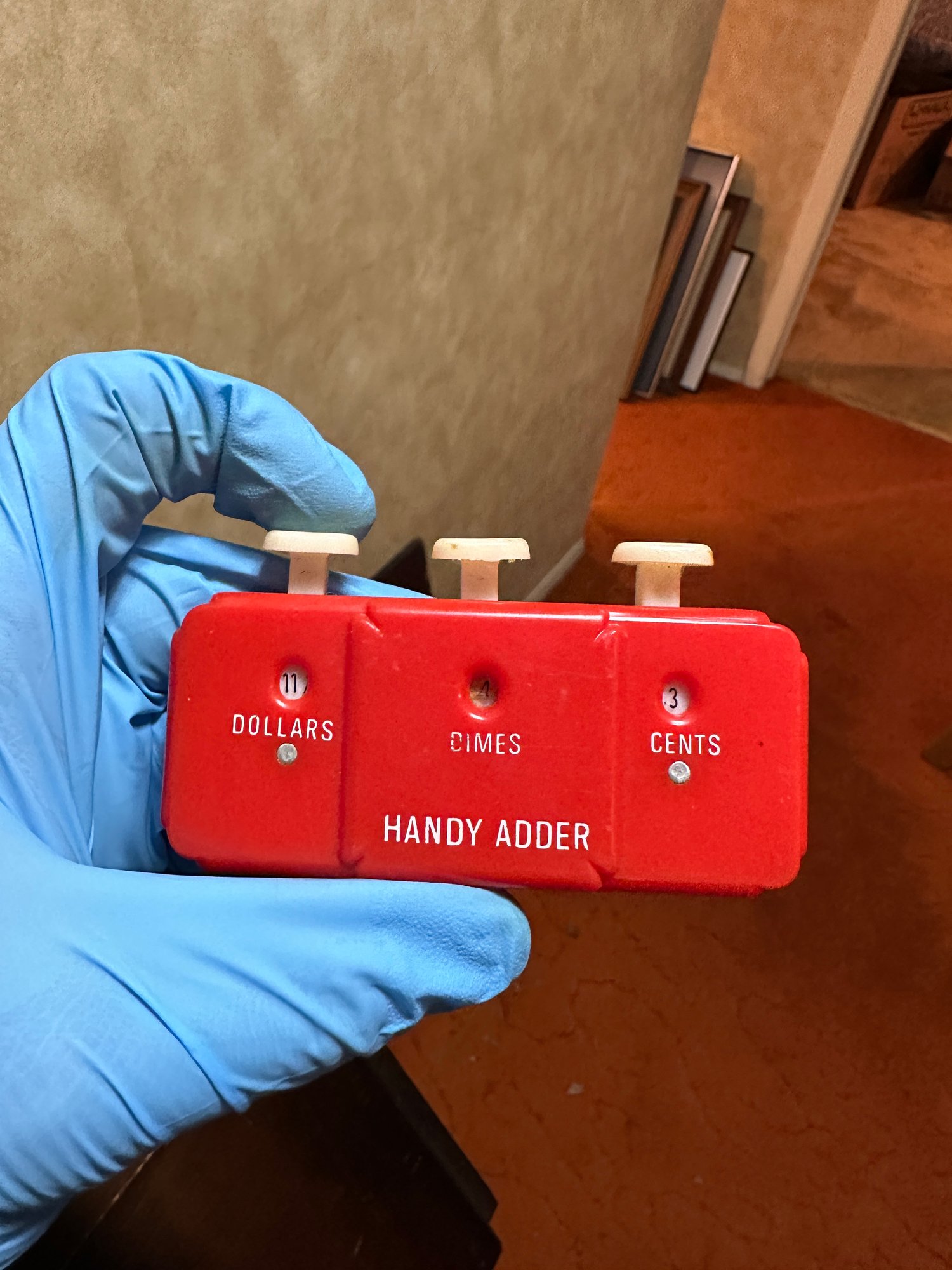 Vintage Handy Adder Red Plastic Hand Held Coin Counter #12051 ...