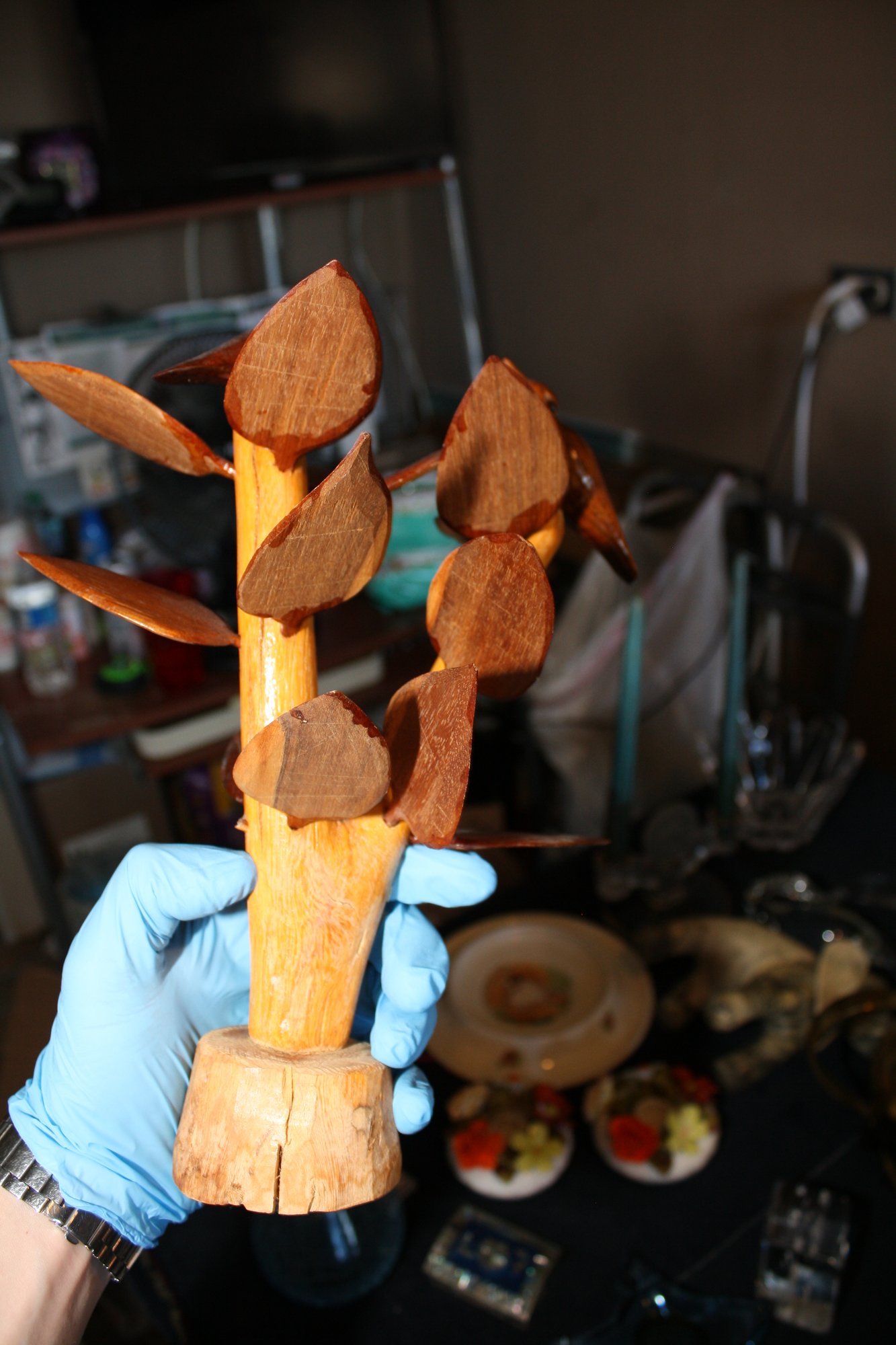 Hand Carved Wooden Tree Sculpture #25399 | Auctionninja.com