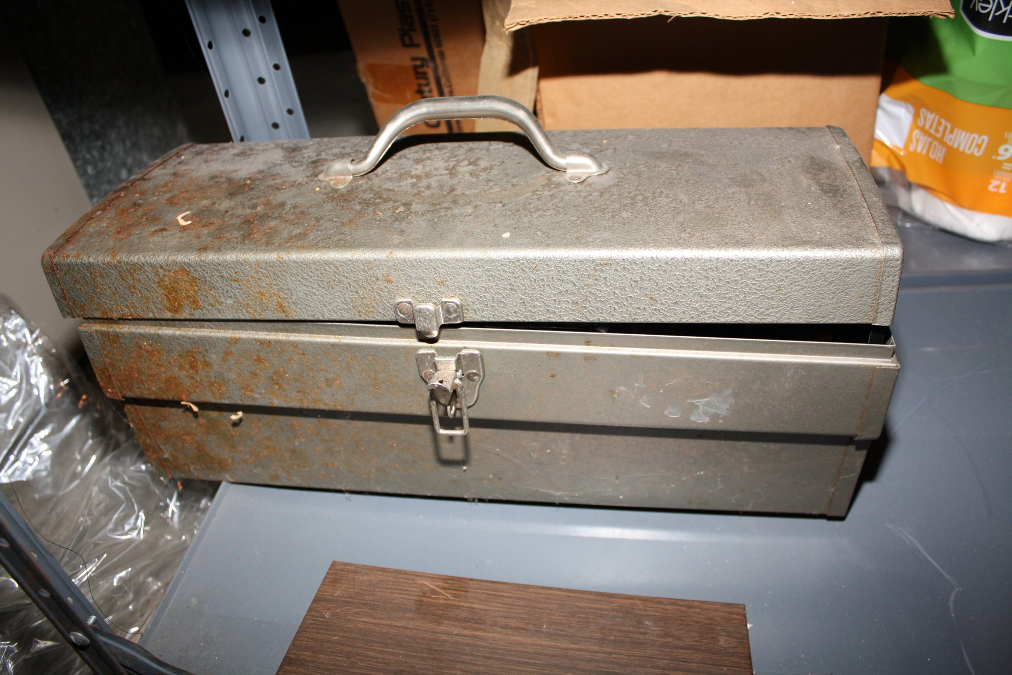 Vintage Metal Tool Box With Hand Tools #28381 | Auctionninja.com
