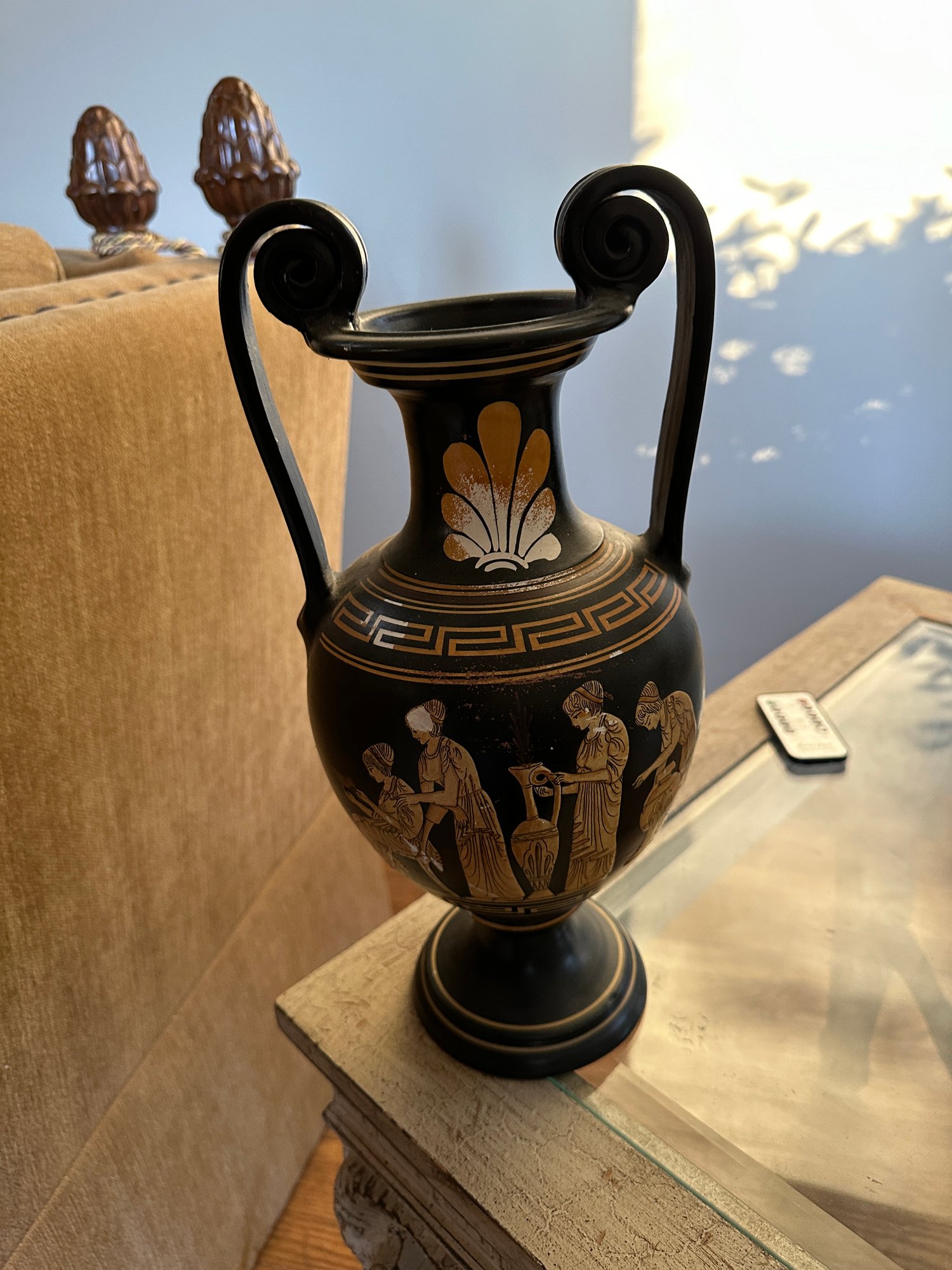 Pretty Cobalt Vase Vintage Classic Greek Handmade Signed #6907 ...