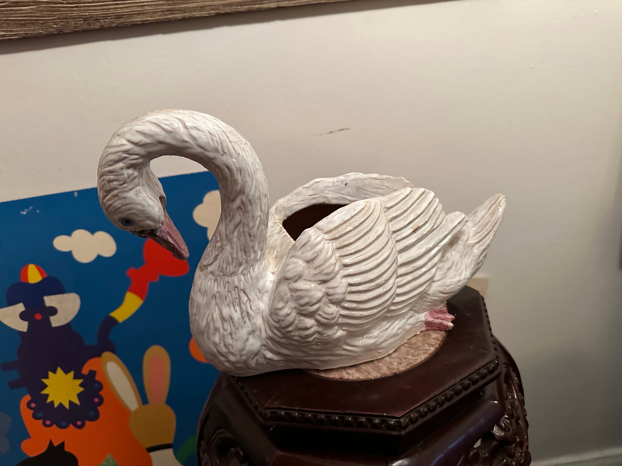 Swan Pot Hand Painted Made In Bavent France By Mayhew Copley 603Madison ...