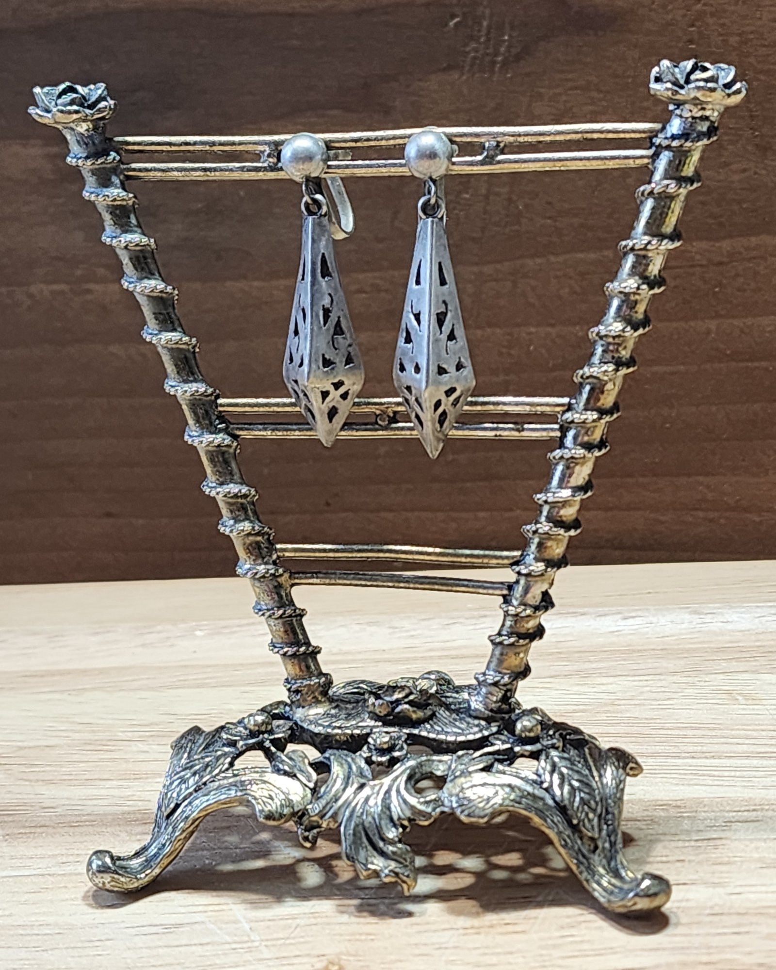 JB16 Pair Of Vintage Handmade STERLING SILVER Artisan Mexico Dangle Earrings #22010 ...