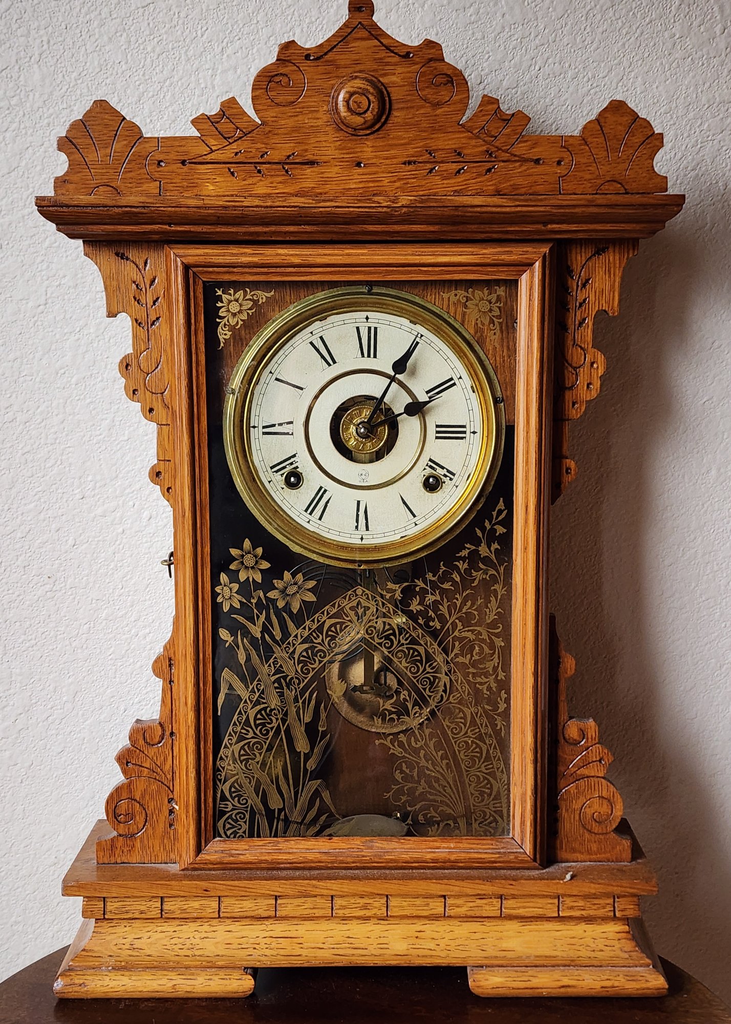 Antique SETH THOMAS CITY SERIES BANGOR 1880's TIME & HOUR STRIKE CLOCK ...