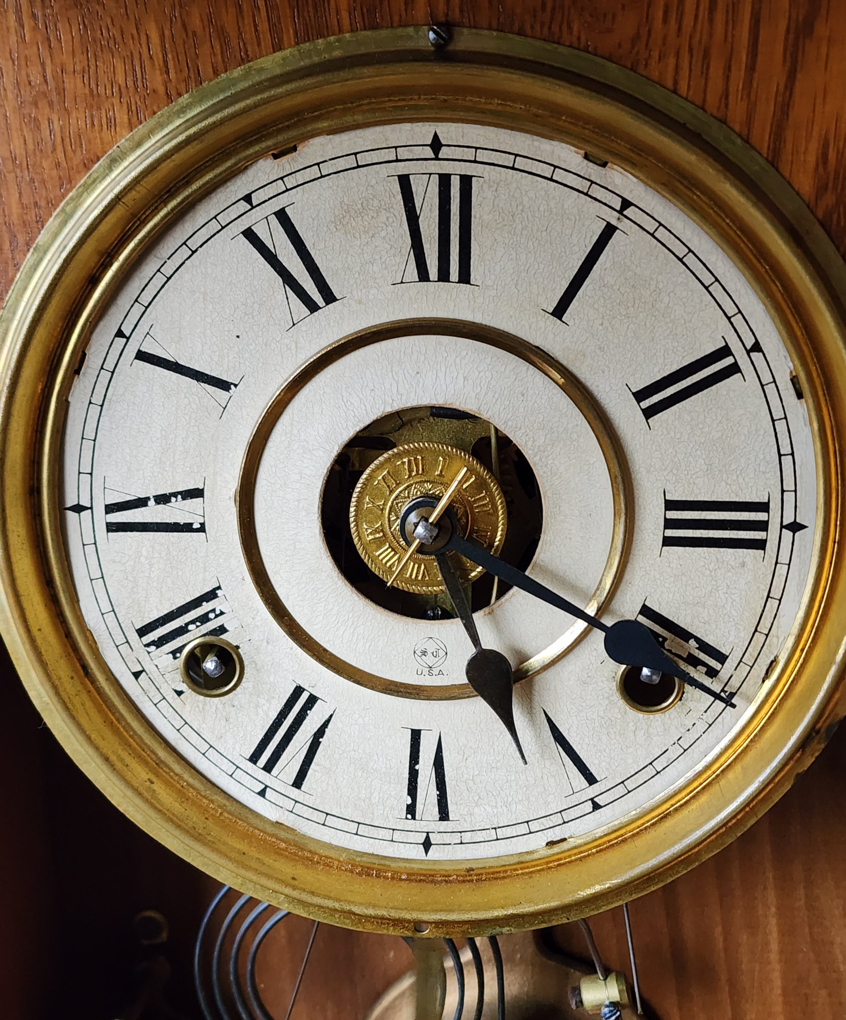 Antique SETH THOMAS CITY SERIES BANGOR 1880's TIME & HOUR STRIKE CLOCK ...