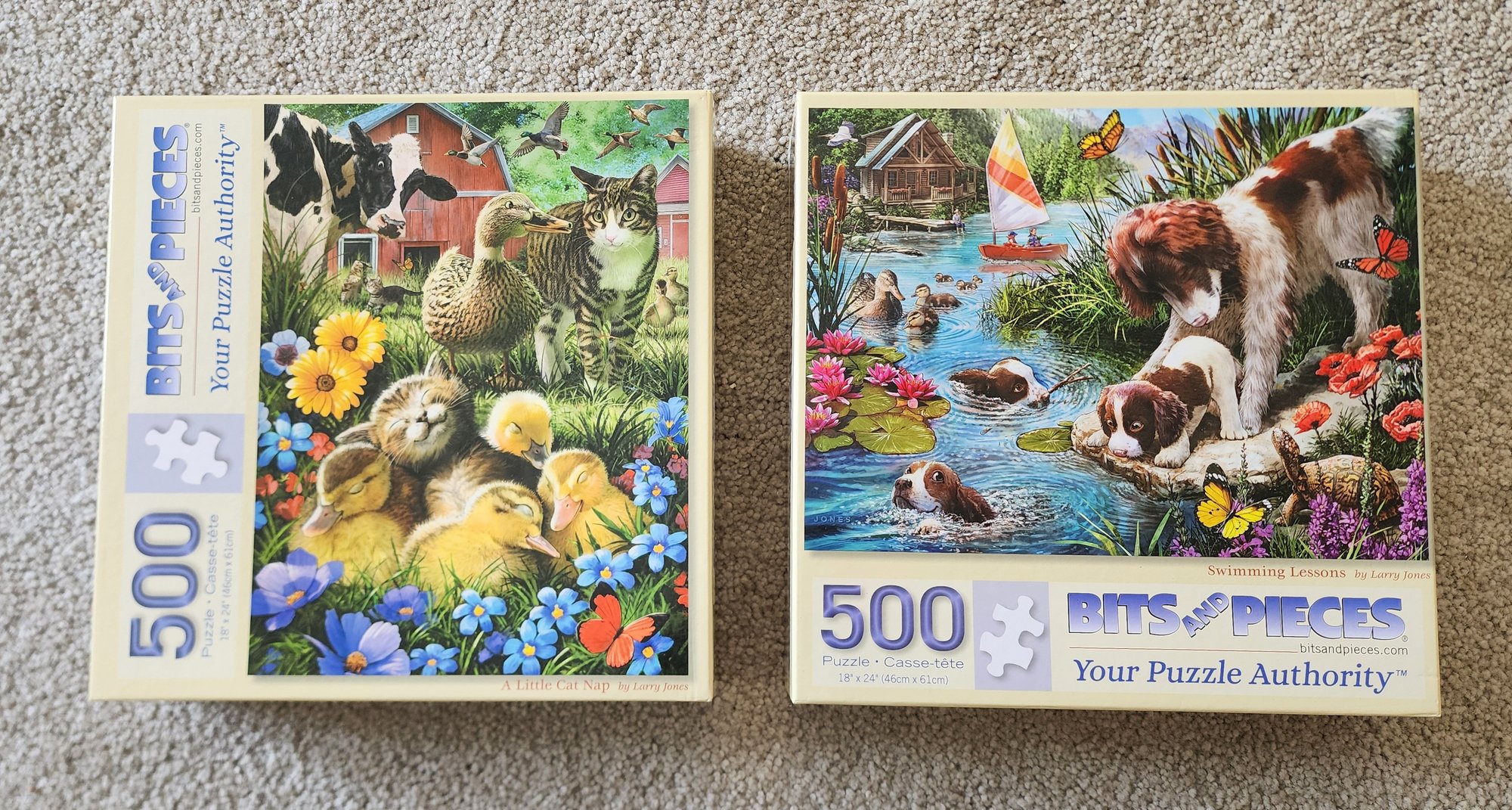 (2) 500 Piece BITS AND PIECES Puzzles #27304 | Auctionninja.com