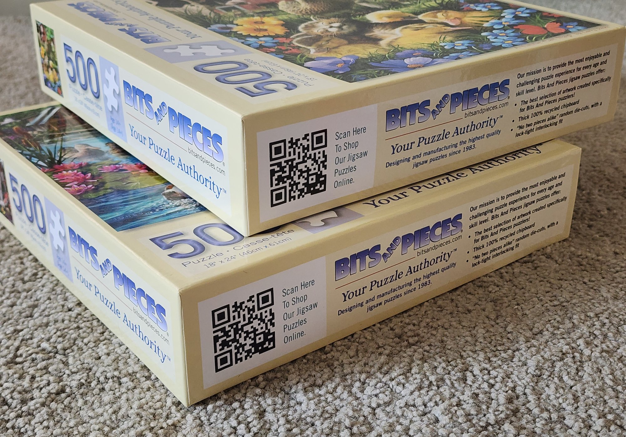 (2) 500 Piece BITS AND PIECES Puzzles #27304 | Auctionninja.com