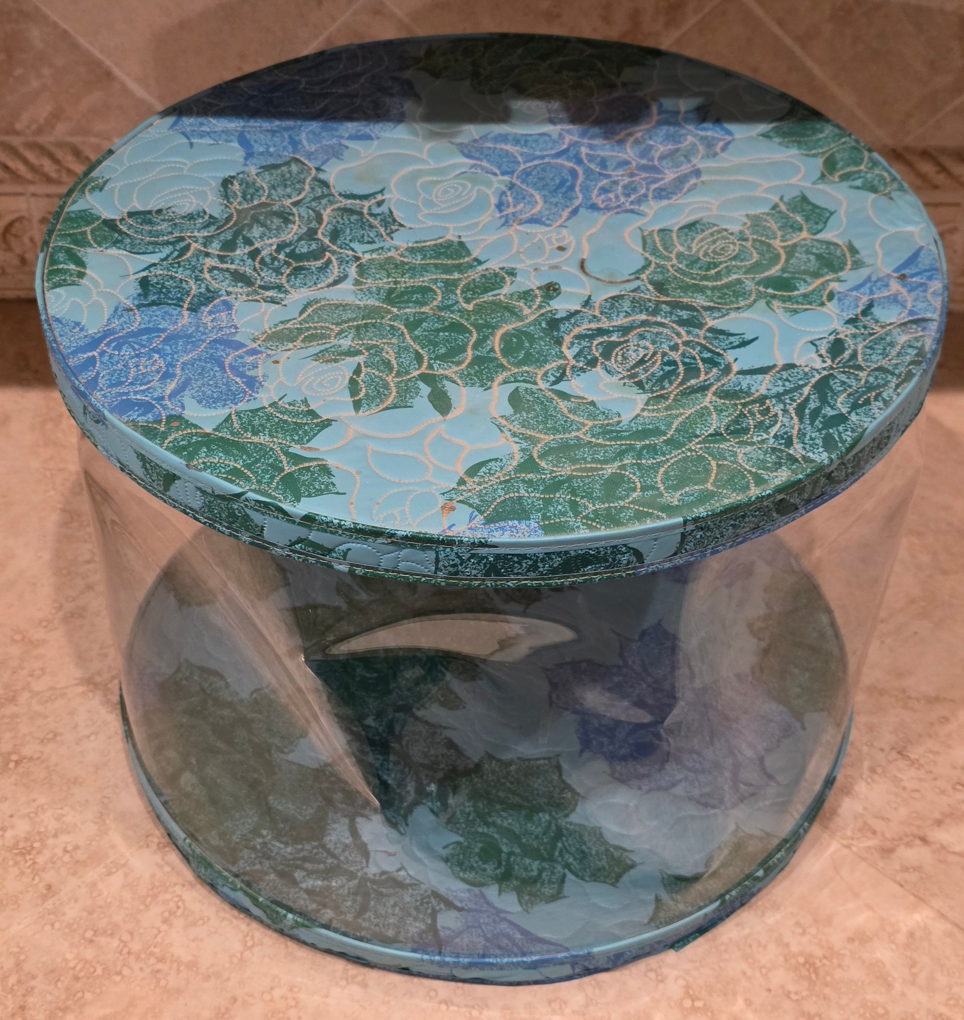 Vintage PROTEX Floral Patterned Round Hat Box Container #33402 ...