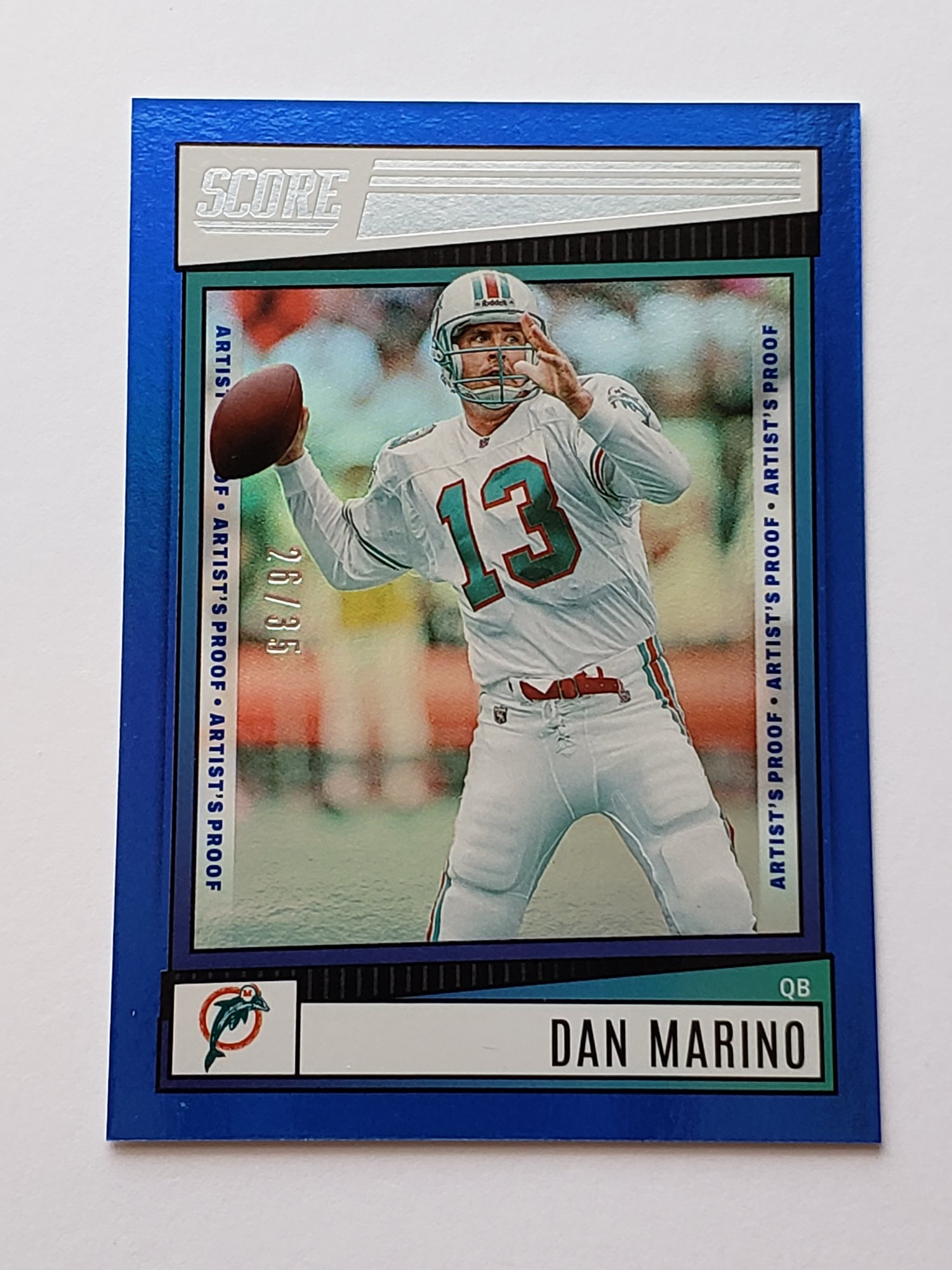 2022 Score Football Dan Marino #'D /35 Artist's Proof Dolphins #10076 ...
