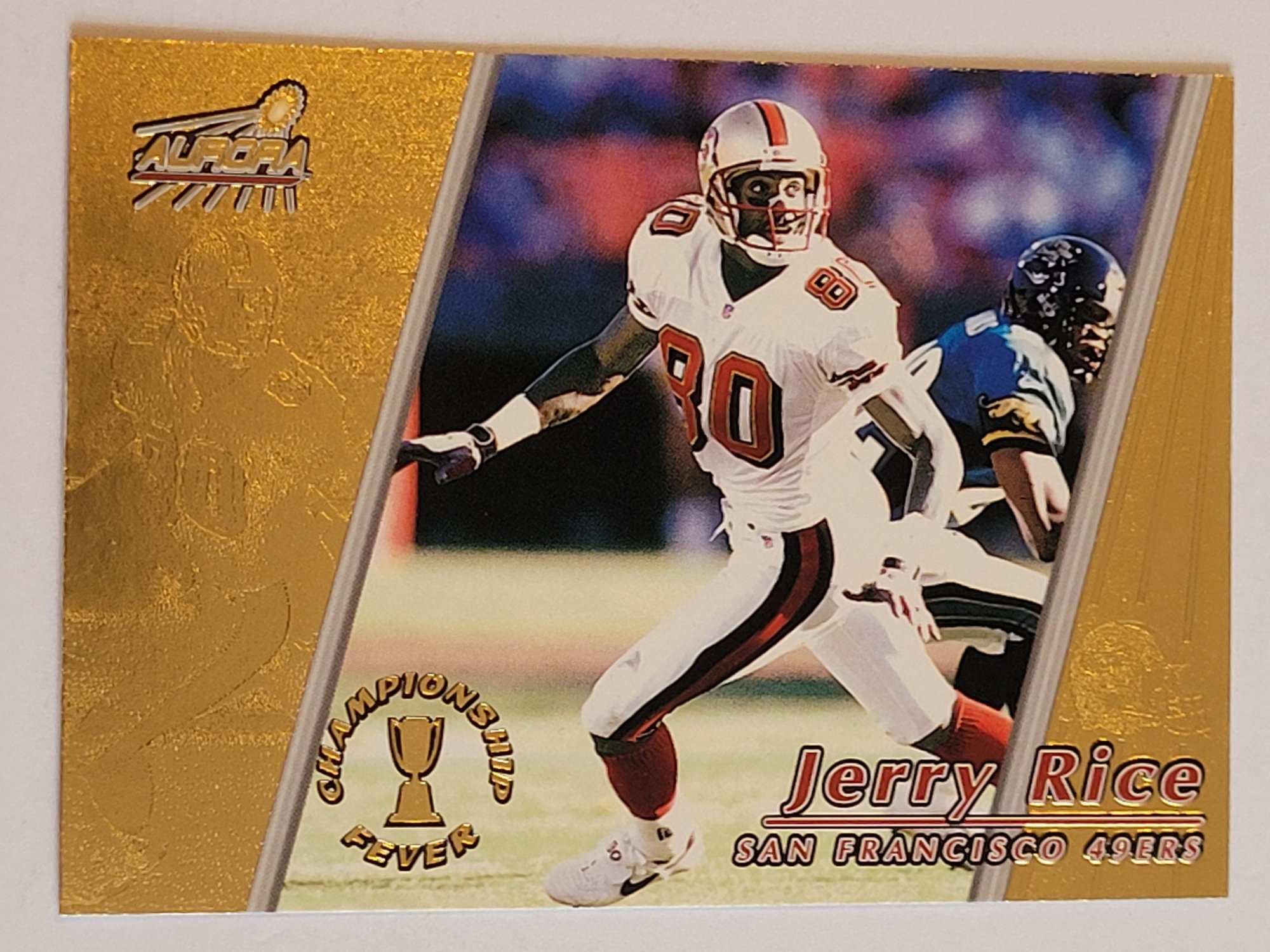 1998 Pacific Aurora Jerry Rice Championship Fever Insert Football Card ...