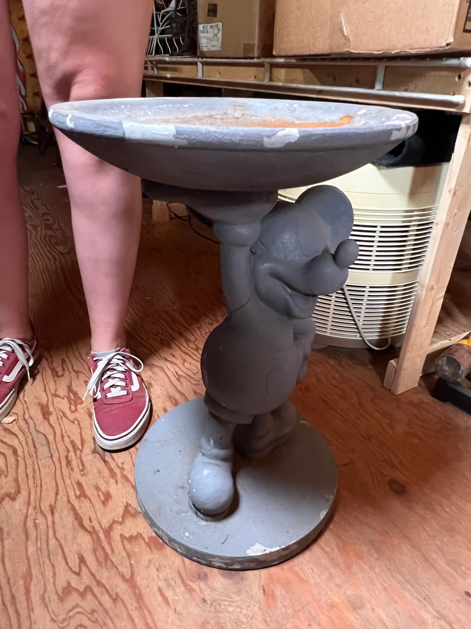 230 - MICKEY MOUSE BIRD BATH, HEAVY! SOME CONDITION ISSUES #26568 ...