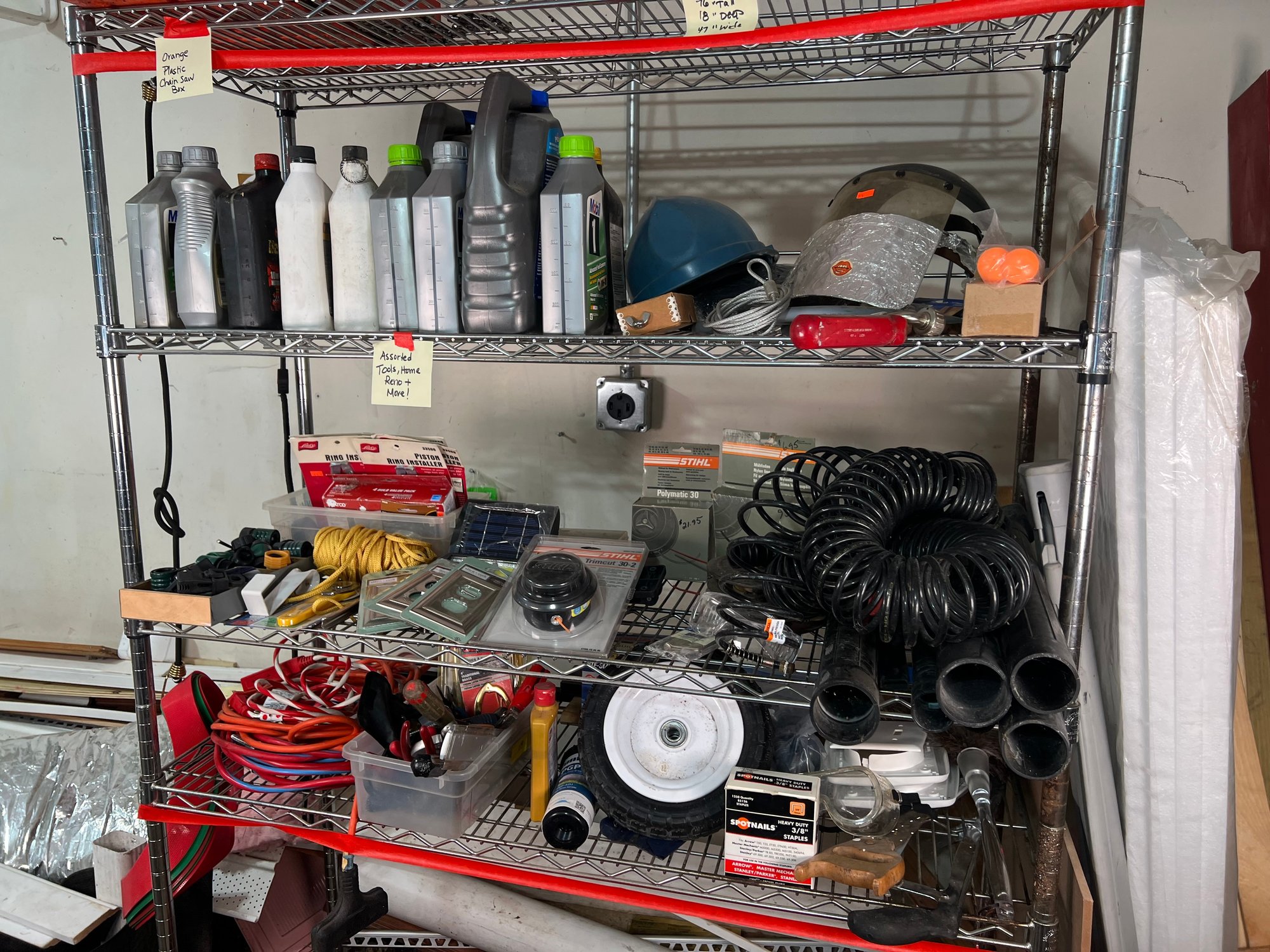 128 - ASSORTED TOOLS, HOME RENO AND MORE! ALL ITEMS BETWEEN RED LINES ...