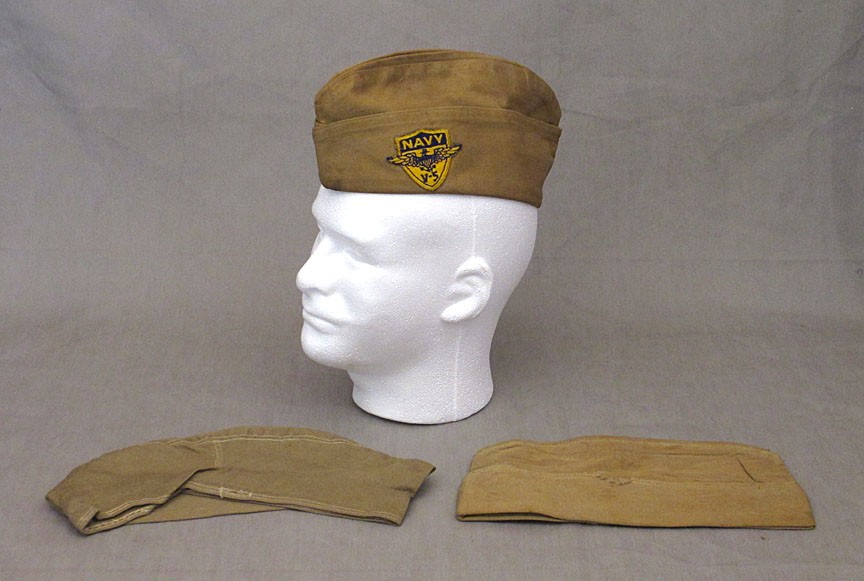 THREE VINTAGE MILITARY GARRISON CAPS OWNED BY REAR ADMIRAL A. R. MACK ...