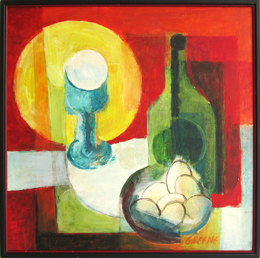 NANCY T. GREENE (AMERICAN, LATE 20TH CENTURY): "STILL LIFE," ACRYLIC ON ...