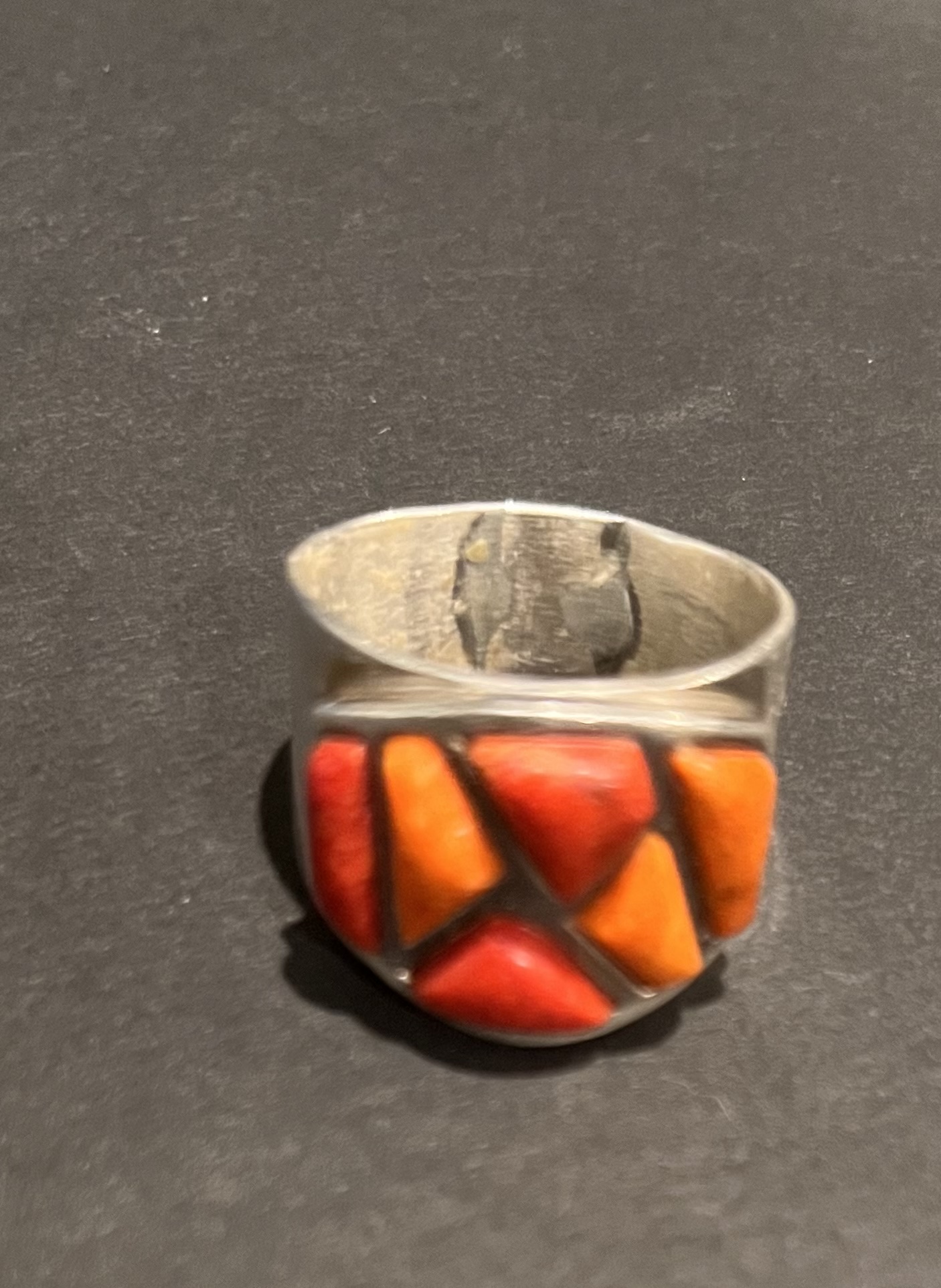 Coral And Sterling Ring #2832 | Auctionninja.com