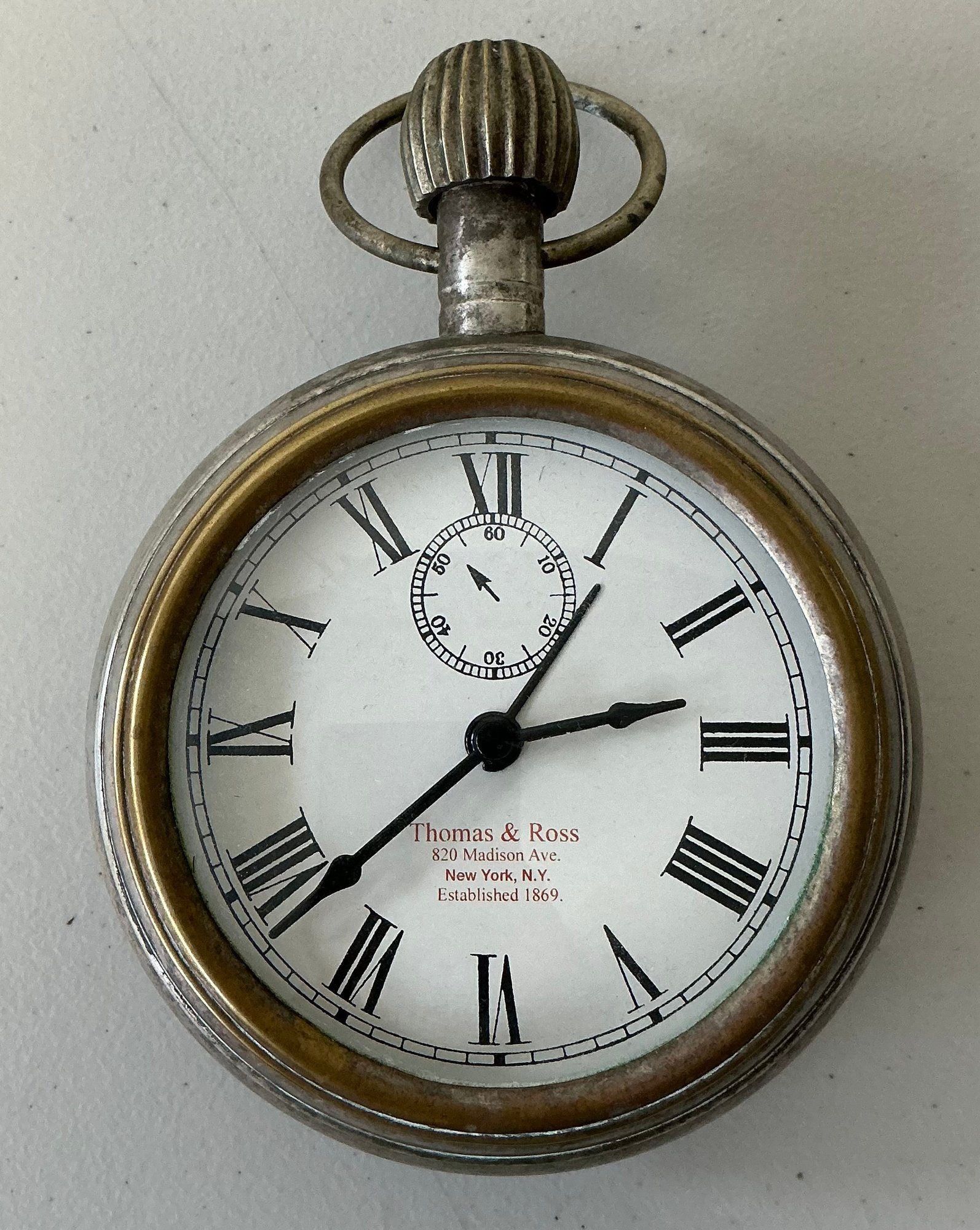 Large Vintage Thomas & Ross Silver Tone Pocket Watch Clock #2430 ...