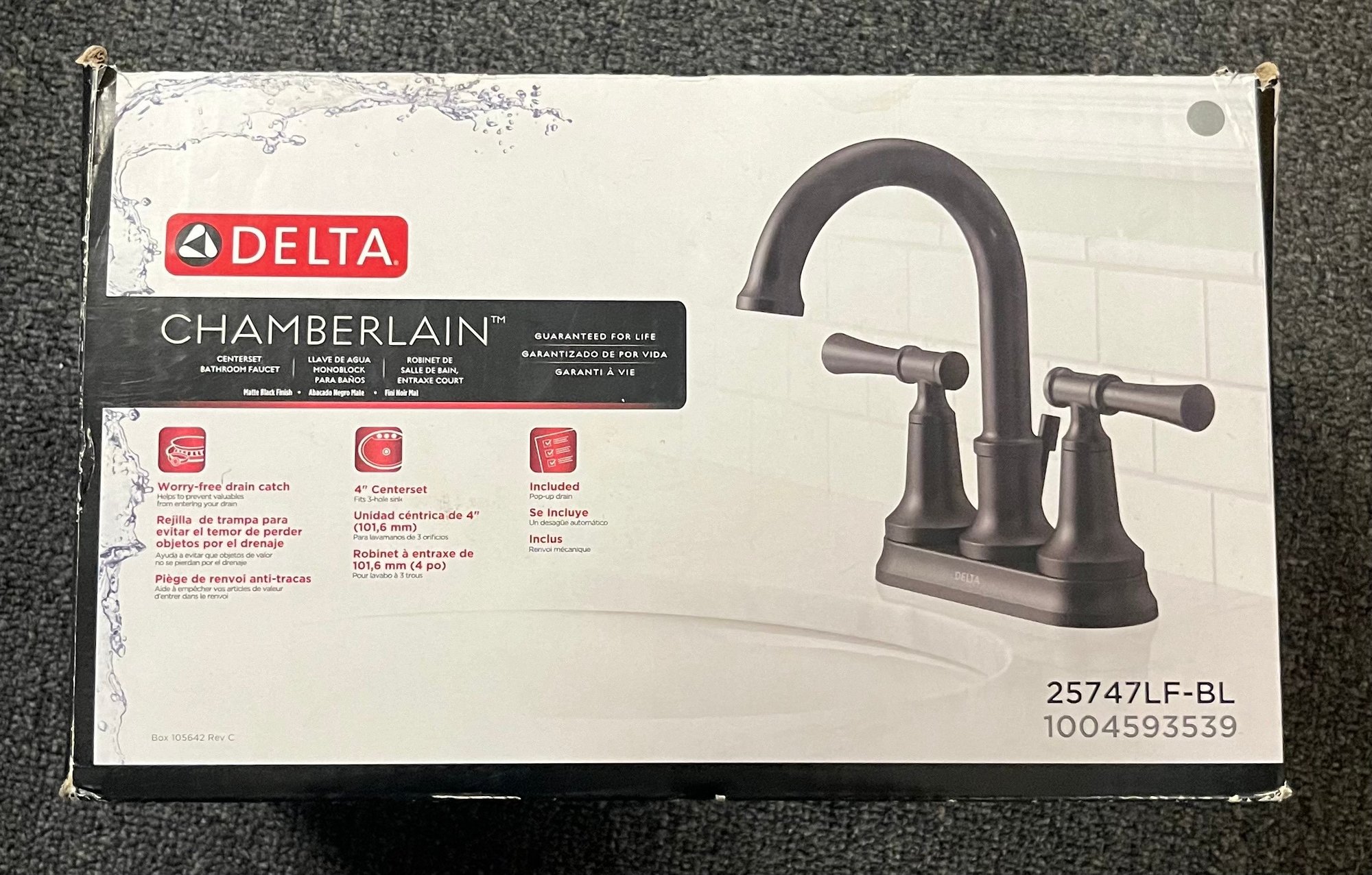 Delta Sandover Black Matte Black 4-in Centerset 2-handle WaterSense ...