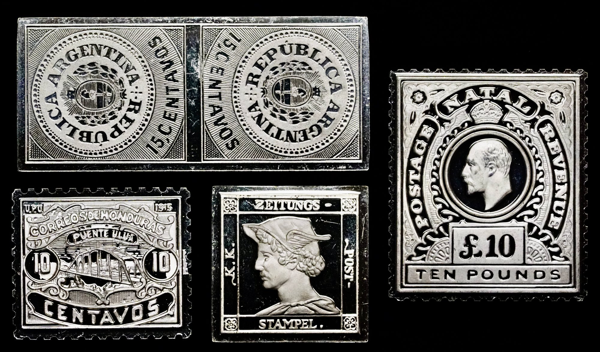 Lot Of 4 Sterling Silver Stamps #2390 | Auctionninja.com
