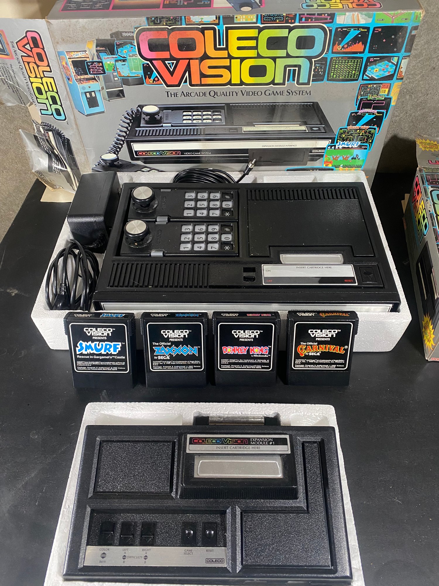 Coleco Vision Console, Atari Expansion Unit And 4 Games (B017) #5376 ...