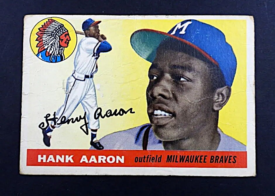 1955 Topps: Hank Aaron - {2nd Year Card} #7222 | Auctionninja.com