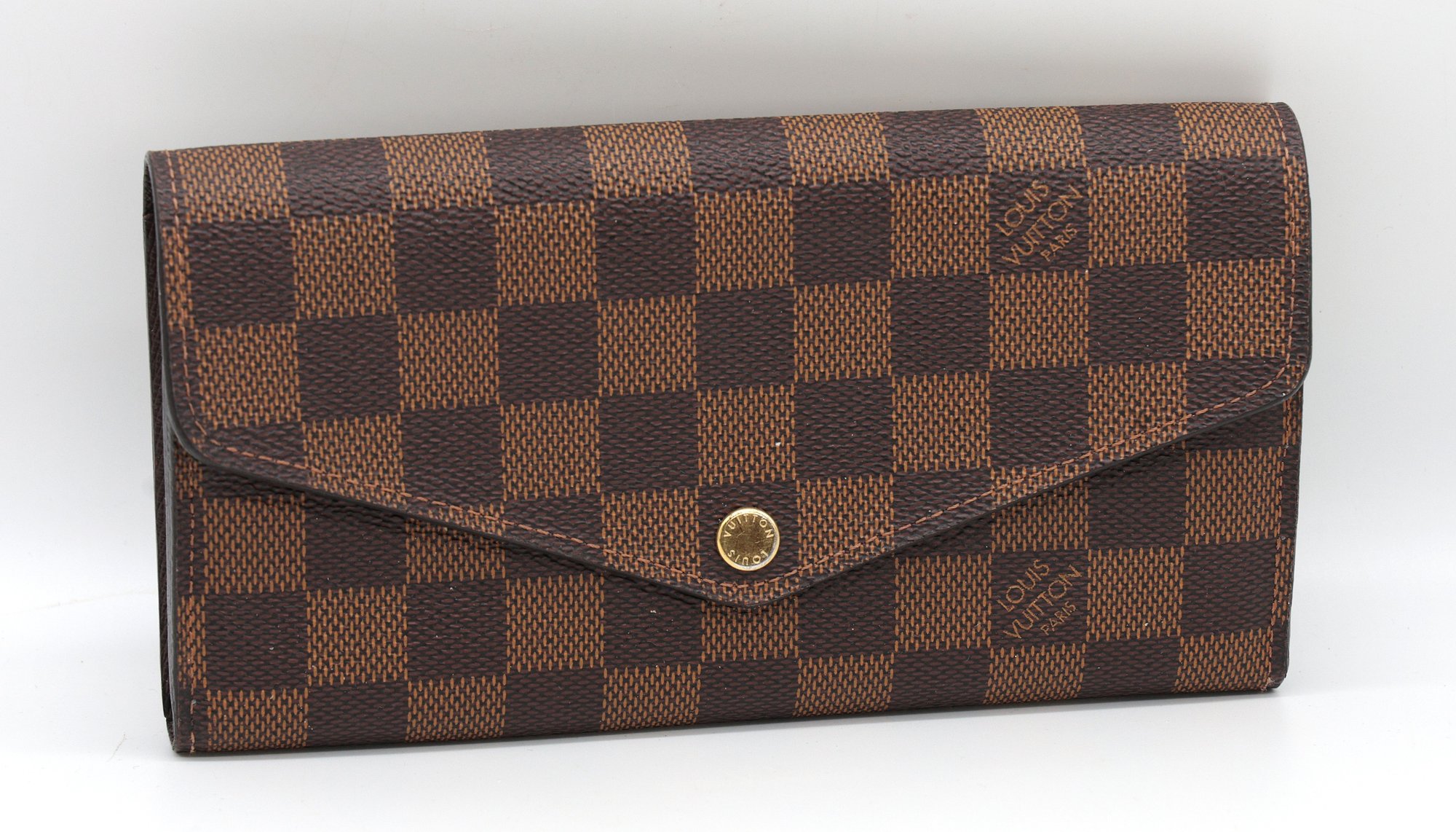 Authentic Louis Vuitton Damier Portefeuille Sarah Long Bifold Wallet ...