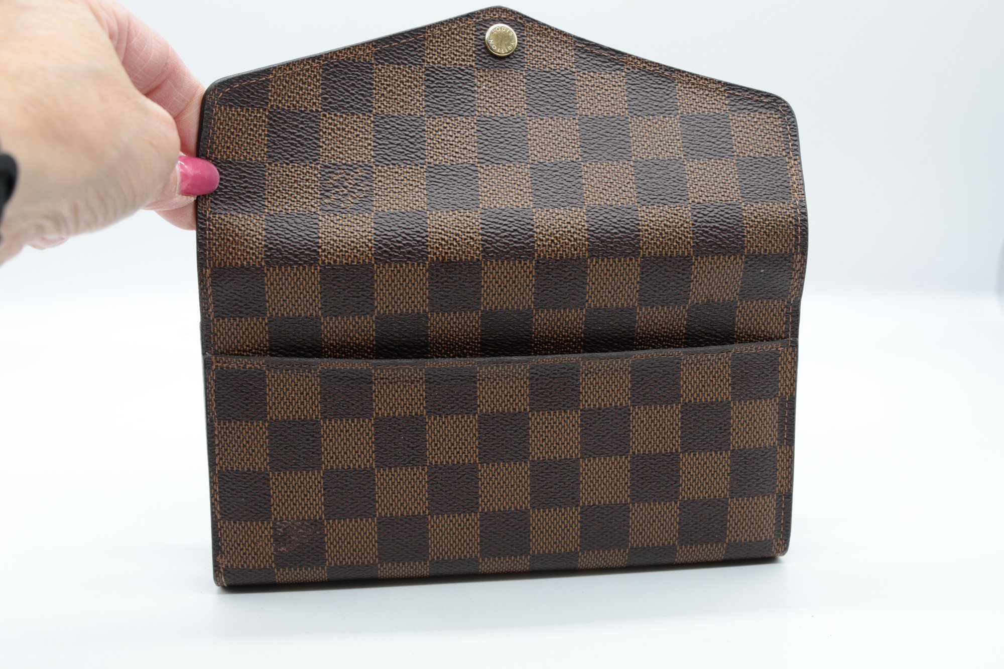 Authentic Louis Vuitton Damier Portefeuille Sarah Long Bifold Wallet ...