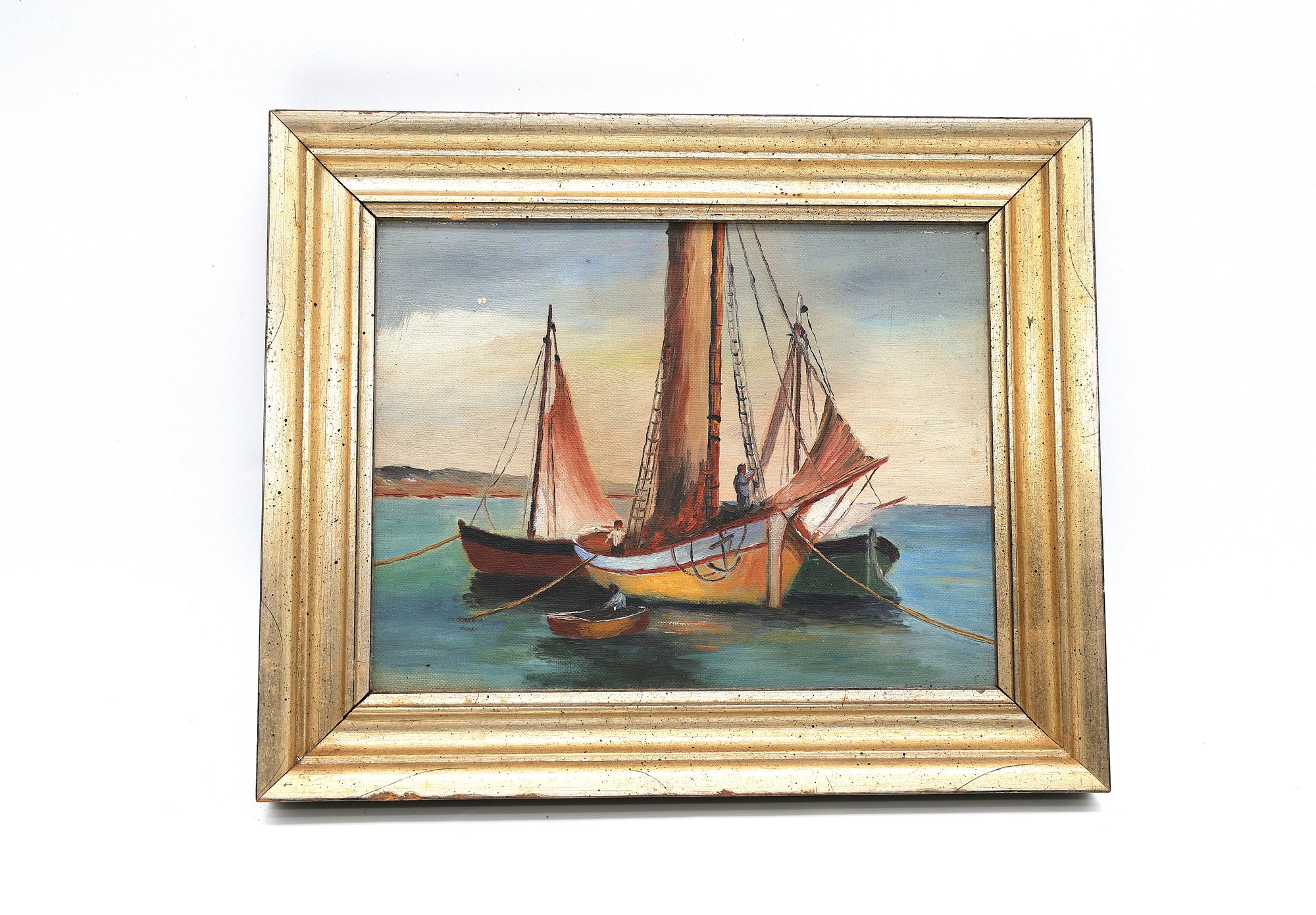 Pair Of Original Sailboat Paintings By Sam G. Rust- Shippable #17928 ...