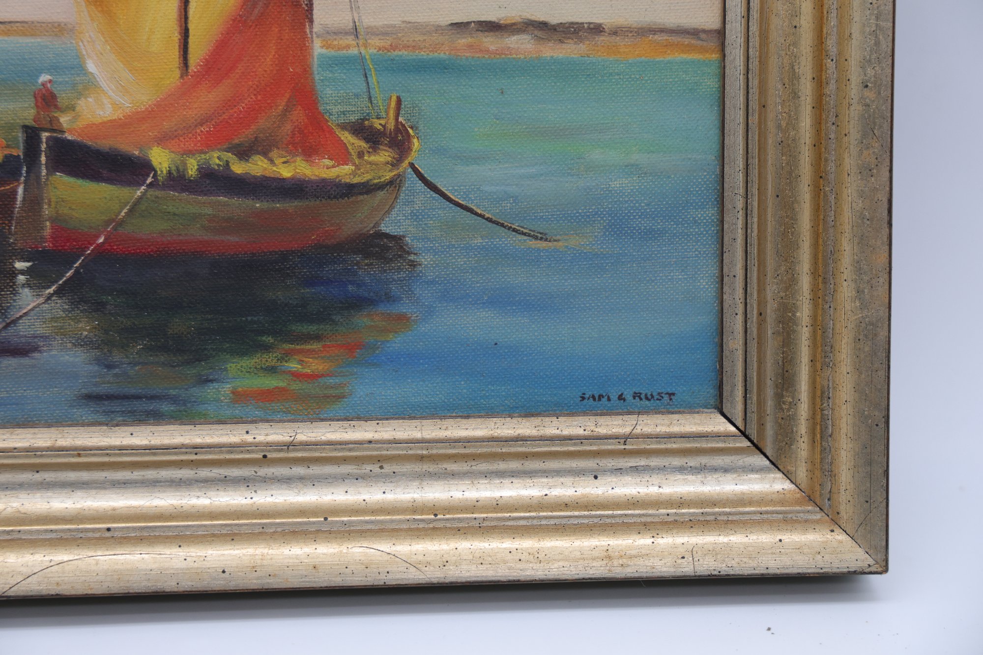 Pair Of Original Sailboat Paintings By Sam G. Rust- Shippable #17928 ...