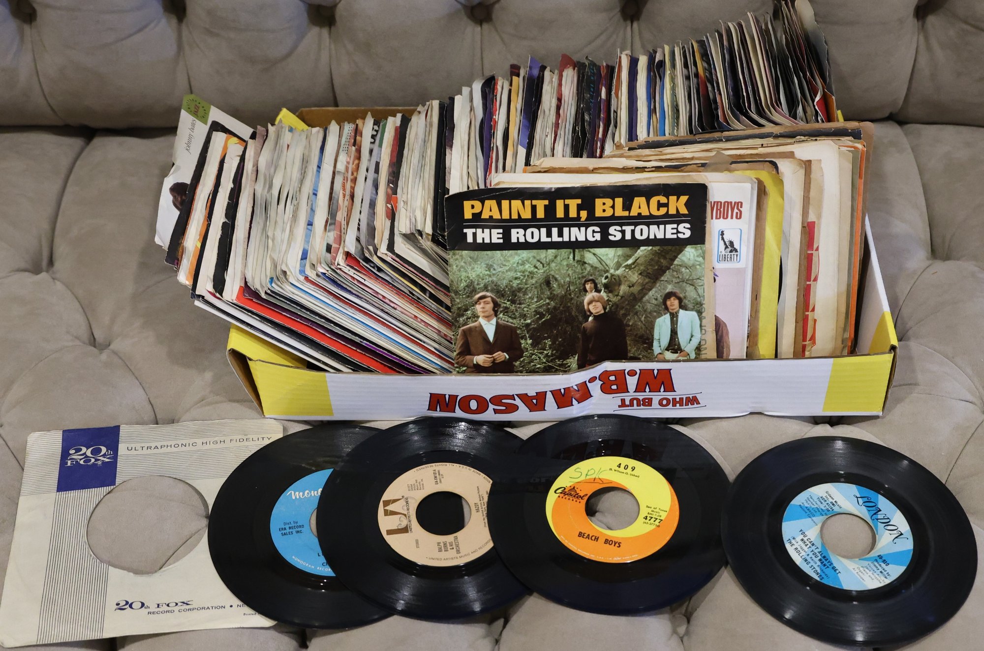 Vintage Vinyl Records Albums And Large Collection Of 45's - Shippable ...
