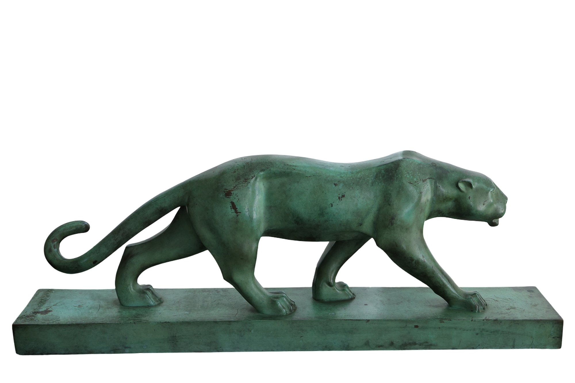 Large Mid Century Prowling Panther Bronze By Albert David, Paris 1920 ...