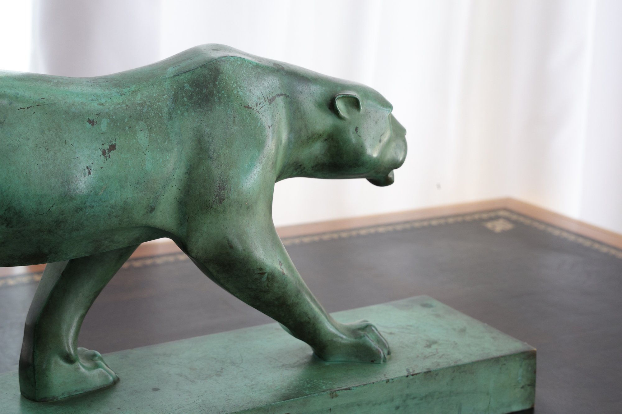 Large Mid Century Prowling Panther Bronze By Albert David, Paris 1920 ...